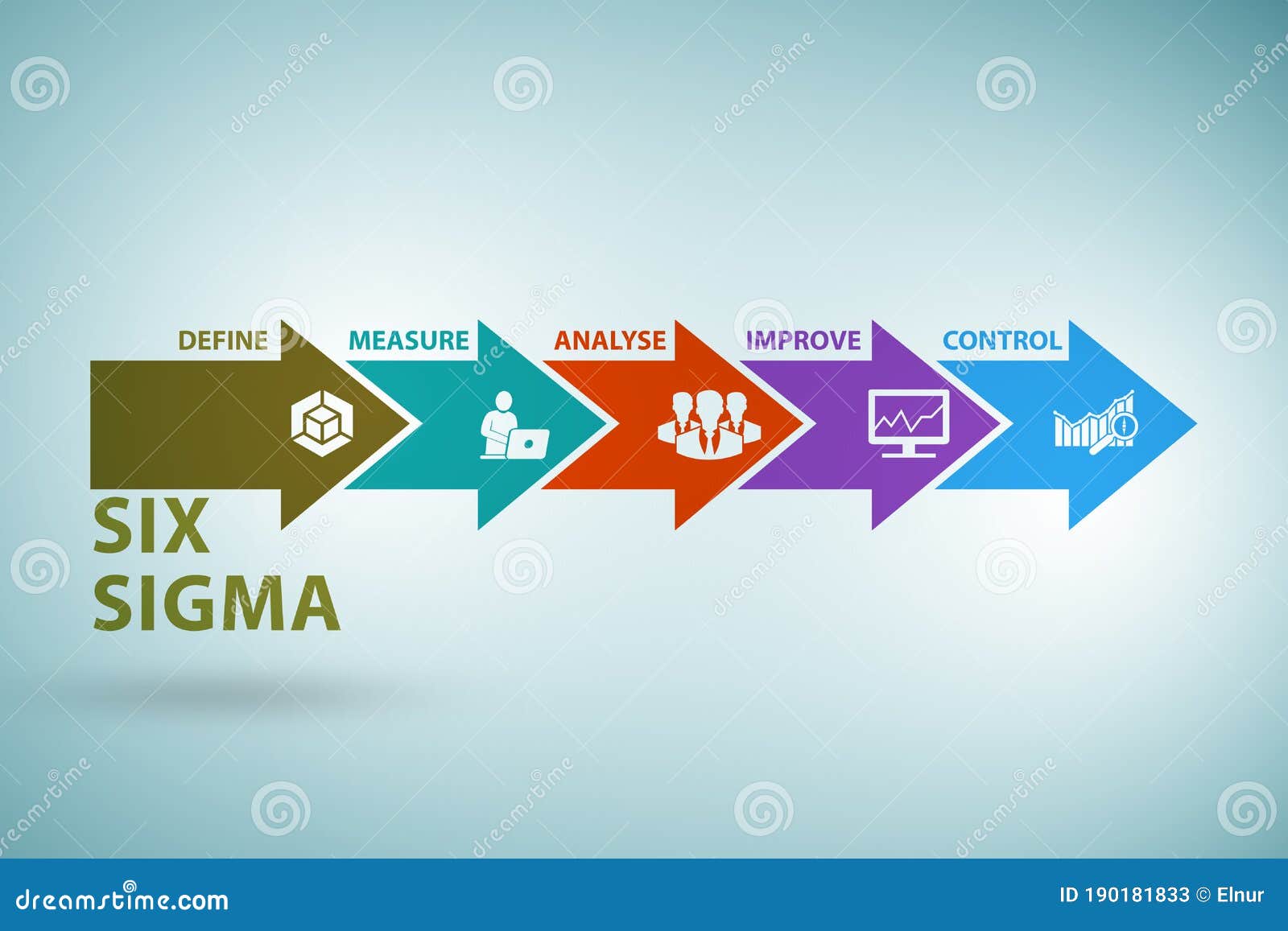 Six Sigma Illustration - Lean Management Concept Stock Illustration ...