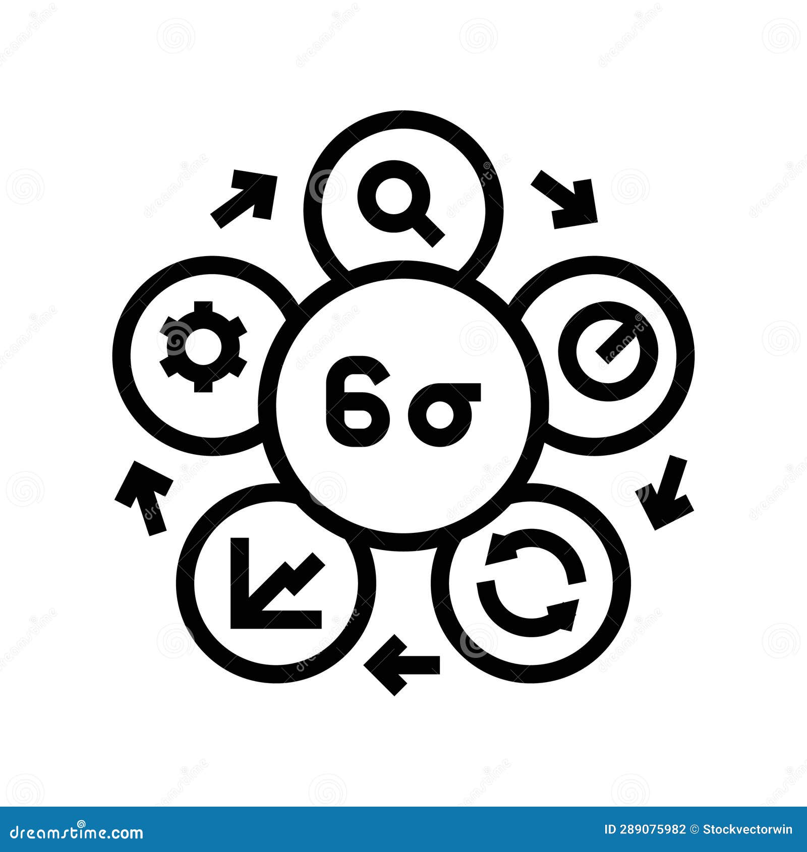 Six Sigma Manufacturing Engineer Line Icon Vector Illustration Stock Vector Illustration Of