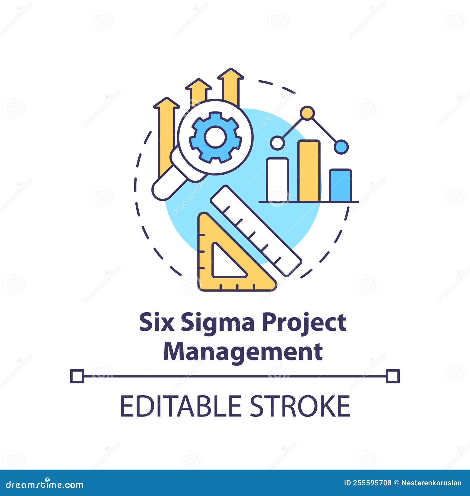 Six Sigma Project Management Concept Icon Stock Vector - Illustration ...