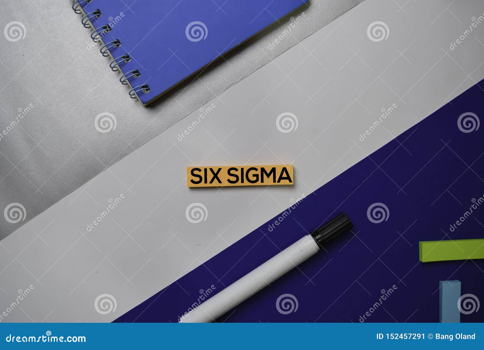 Six Sigma Text on Sticky Notes with Color Office Desk Concept Stock ...