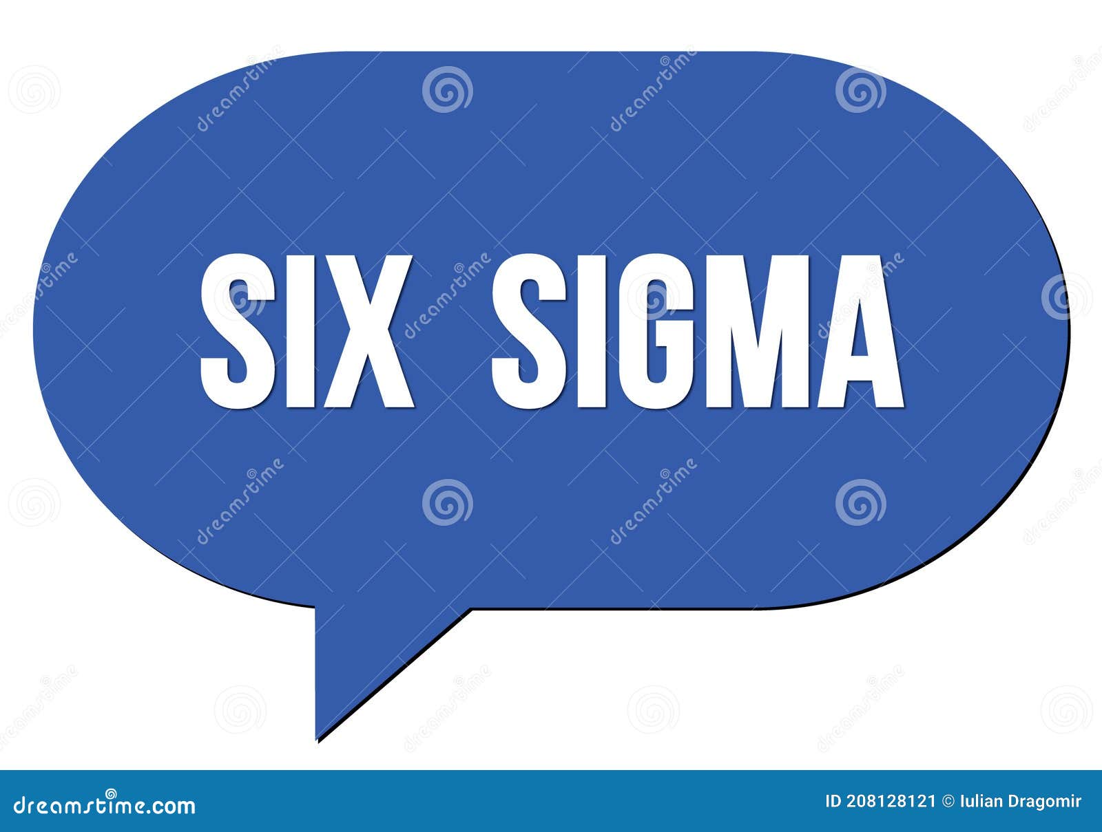 SIX SIGMA Text Written in a Blue Speech Bubble Stock Illustration ...