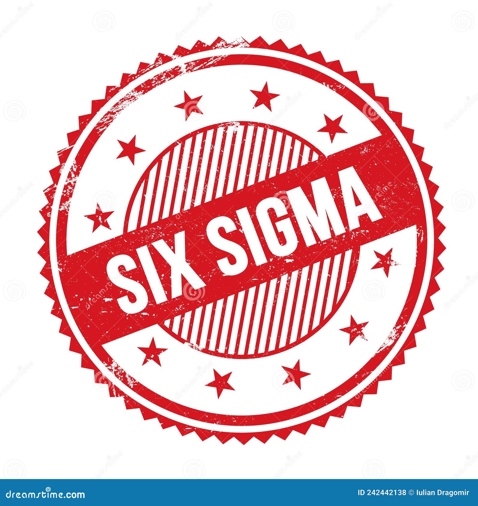 SIX SIGMA Text Written on Red Grungy Round Stamp Stock Illustration ...