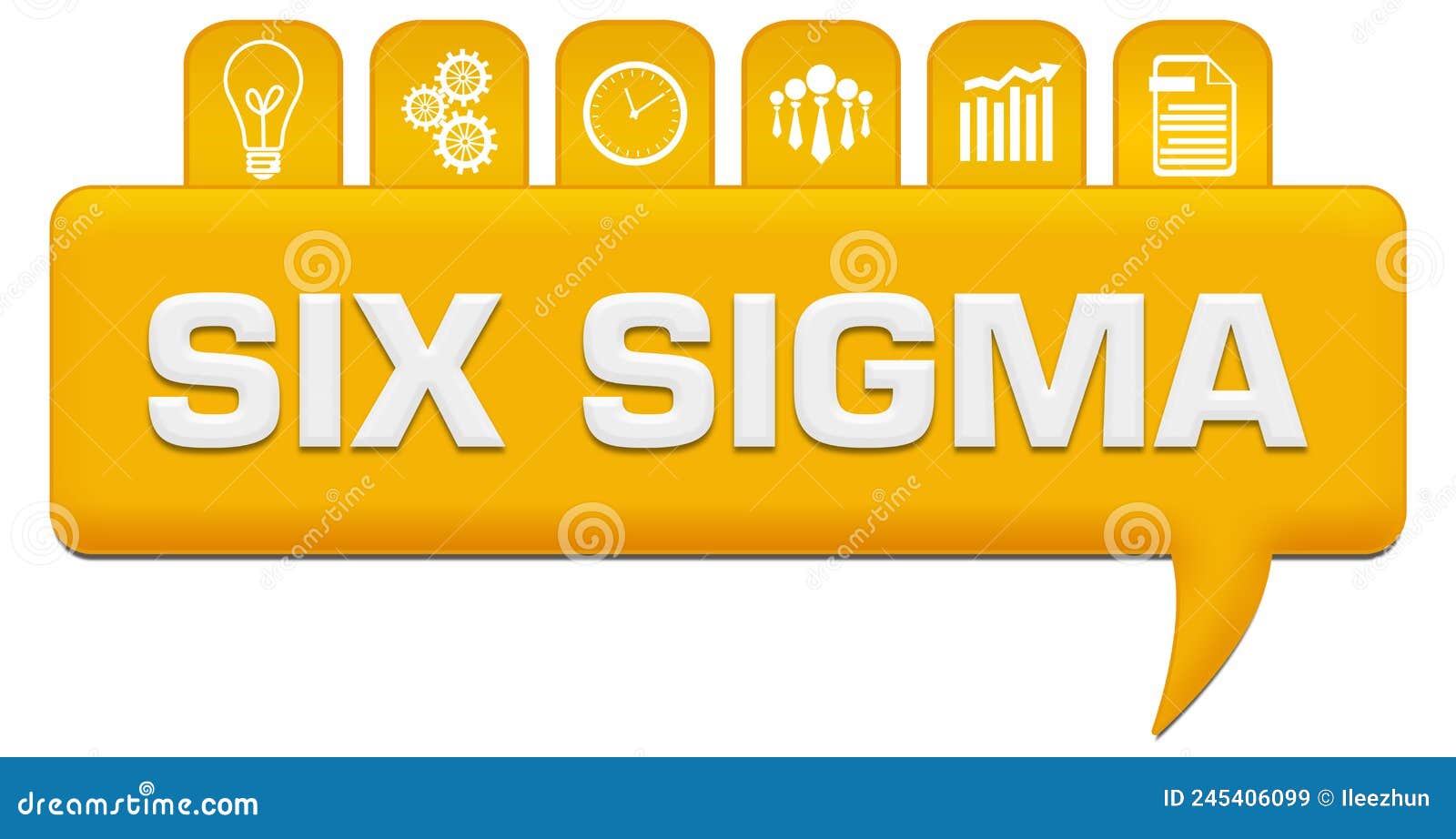 Six Sigma Yellow Comment with Symbols on Top Stock Illustration ...