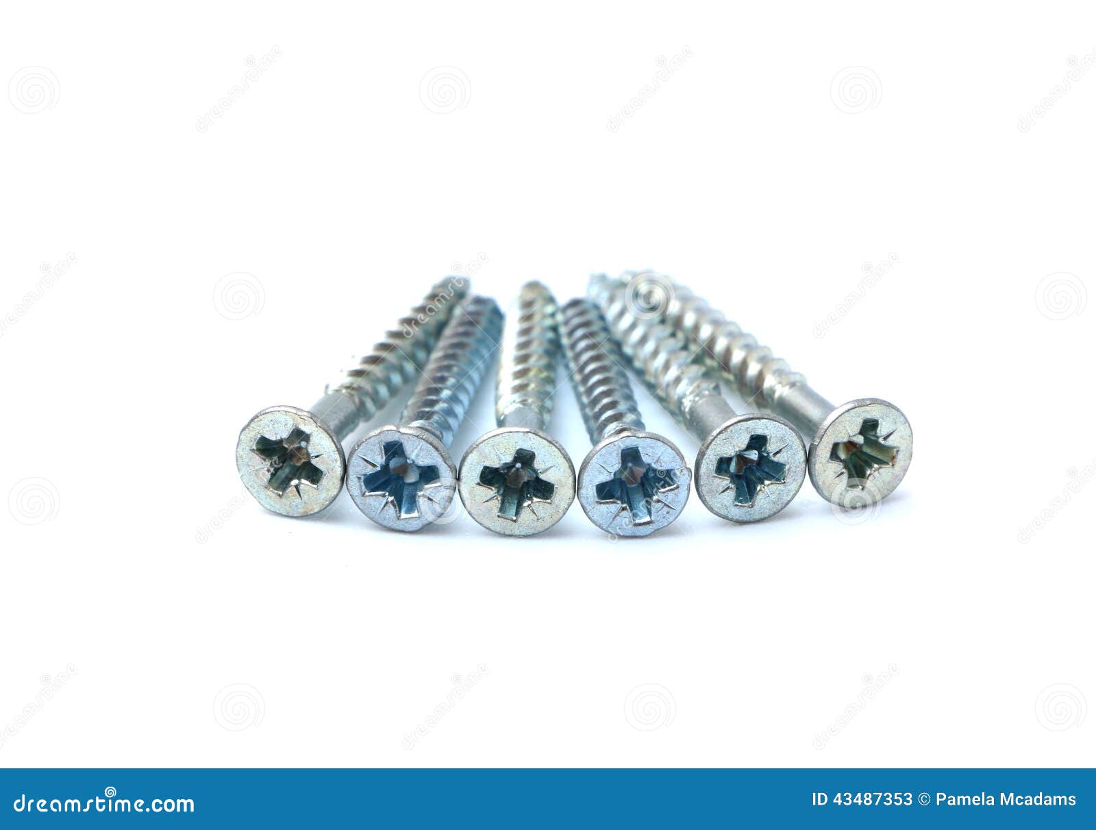 Six Silver Screws stock image. Image of isolate, household - 43487353