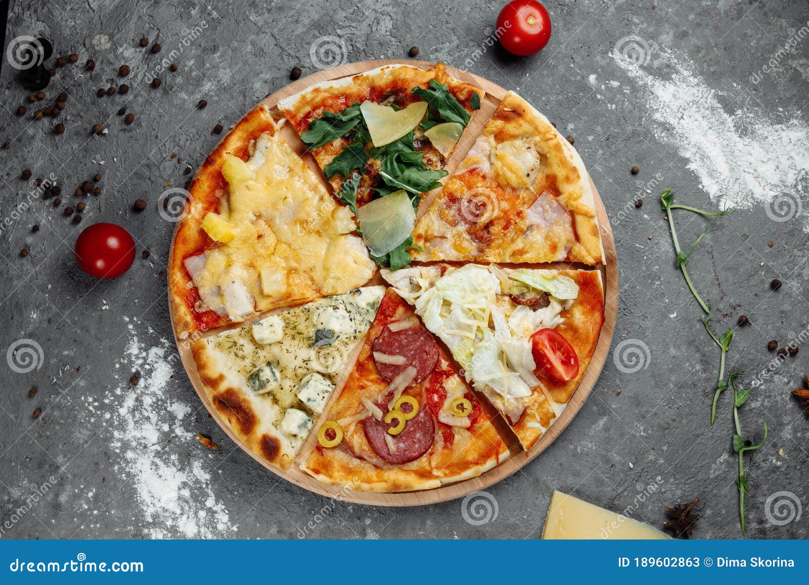 Six Slices of Pizza Folded into One Stock Image - Image of tasty, dough ...