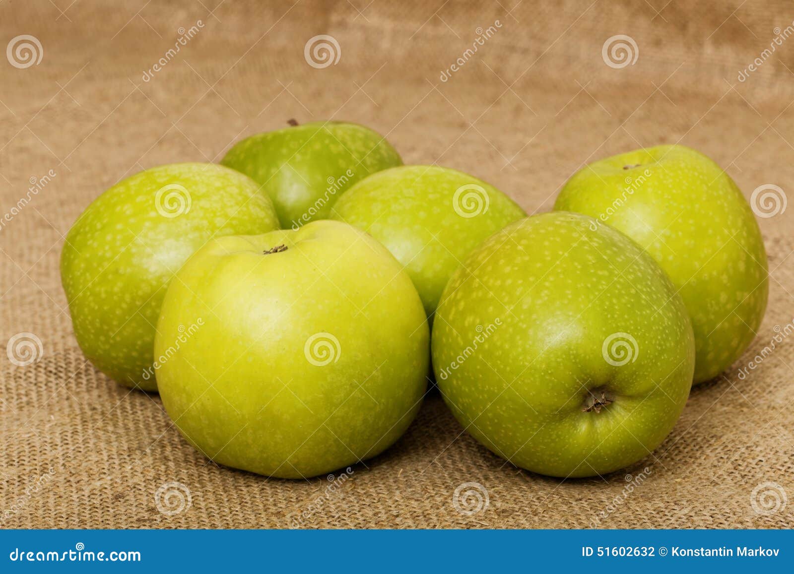 Six small green apple stock photo. Image of diet, gourmet - 51602632