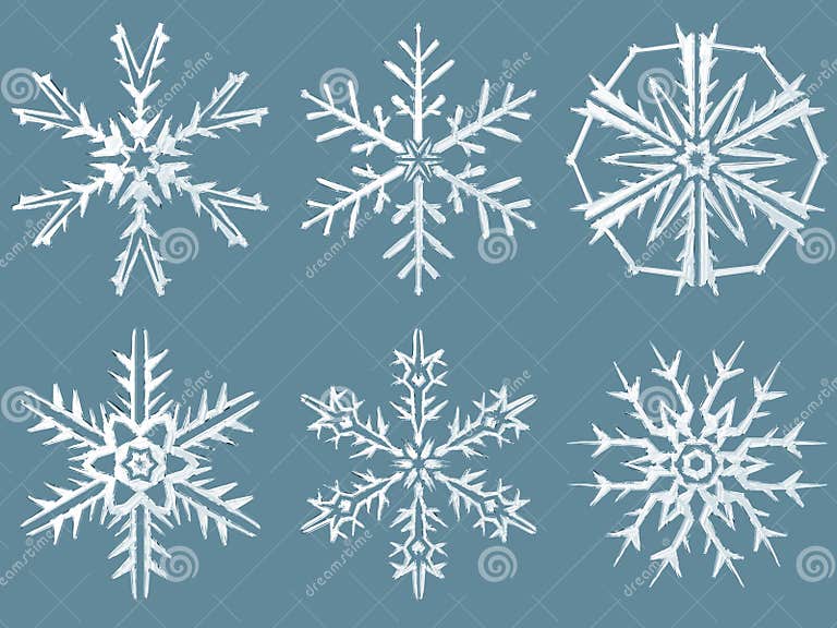 Six snow flakes stock illustration. Illustration of cool - 6337852