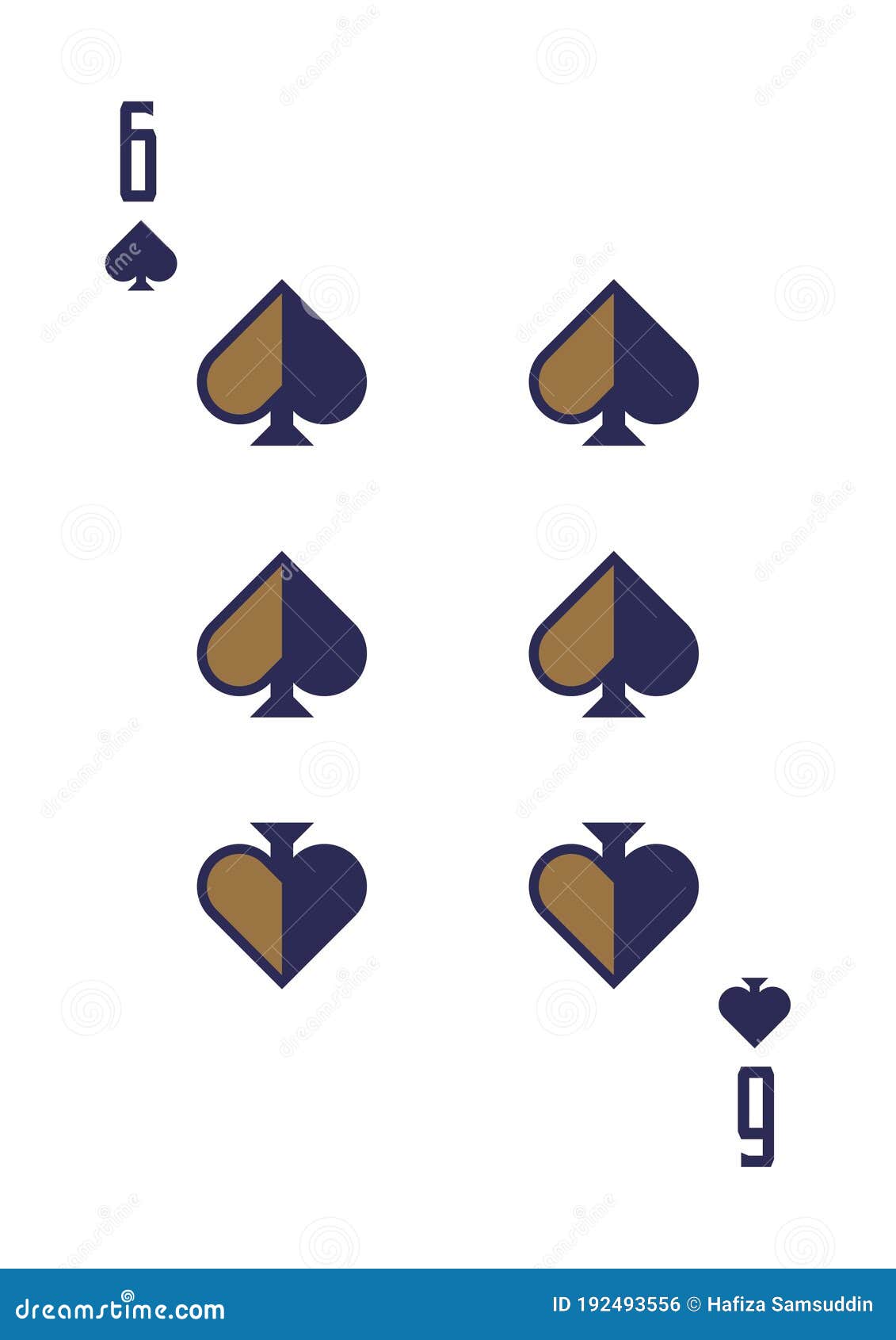 Six of Spades. Vector Illustration Decorative Design Stock Vector ...