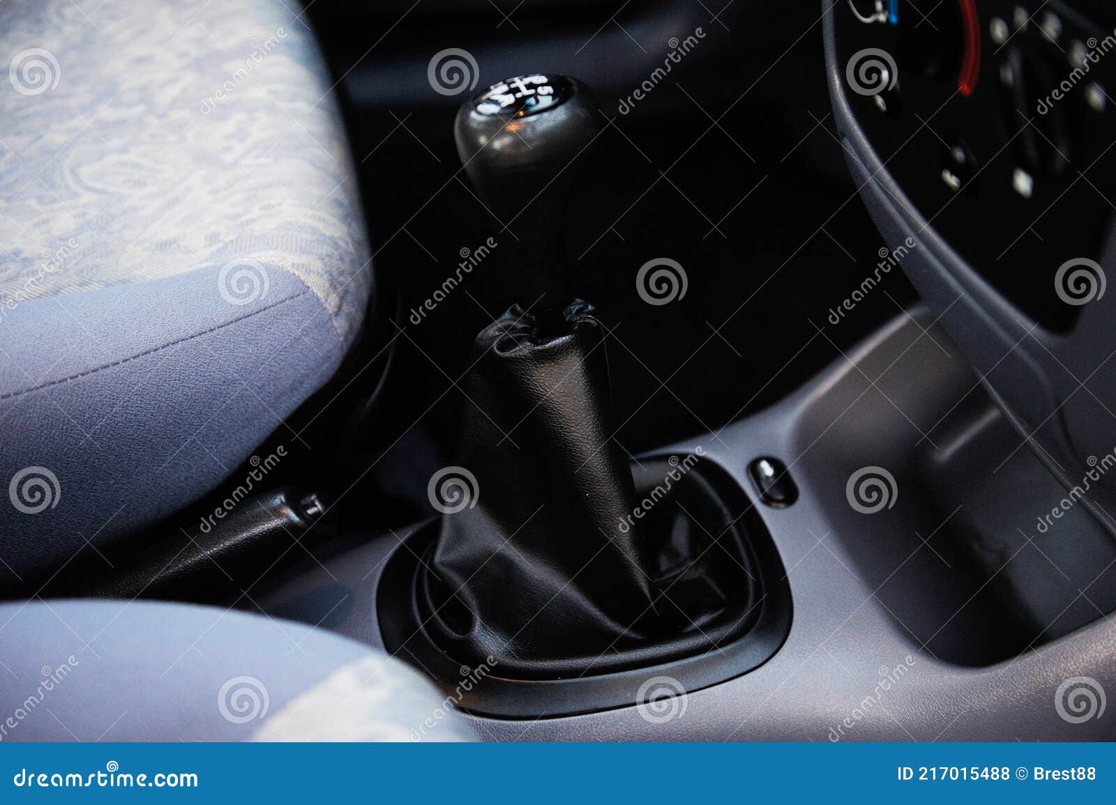 Six-speed Manual Shift Car Gear Lever. Stock Photo - Image of inside ...