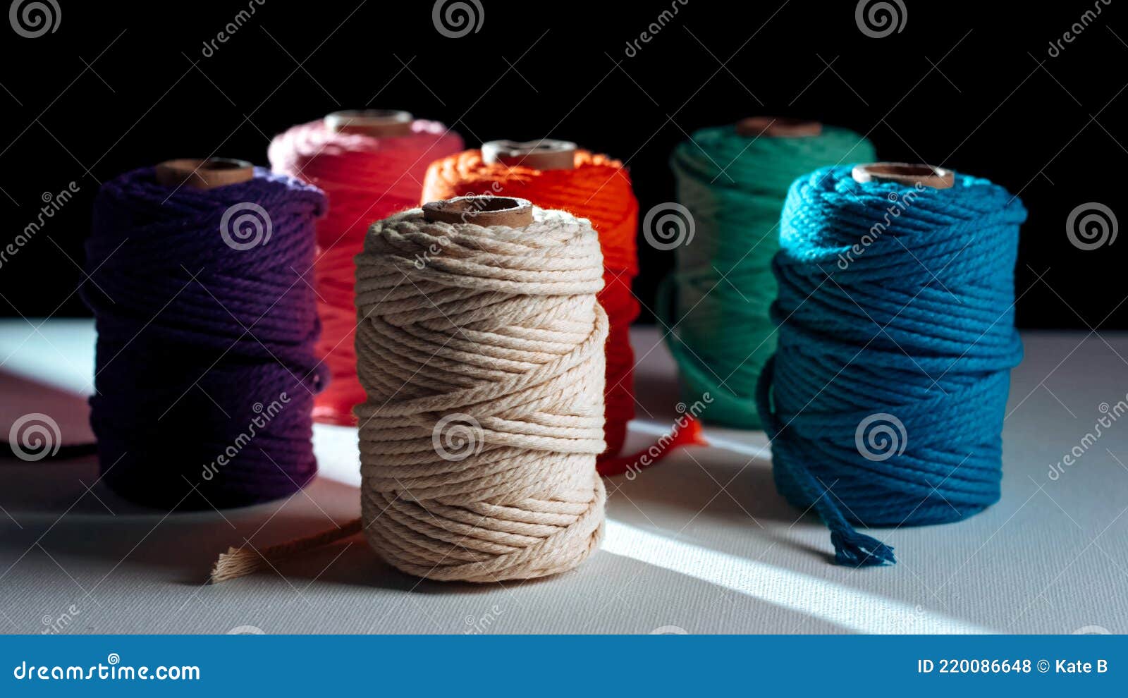 Six Spools of Colorful Bright Threads Stock Photo - Image of twisted ...
