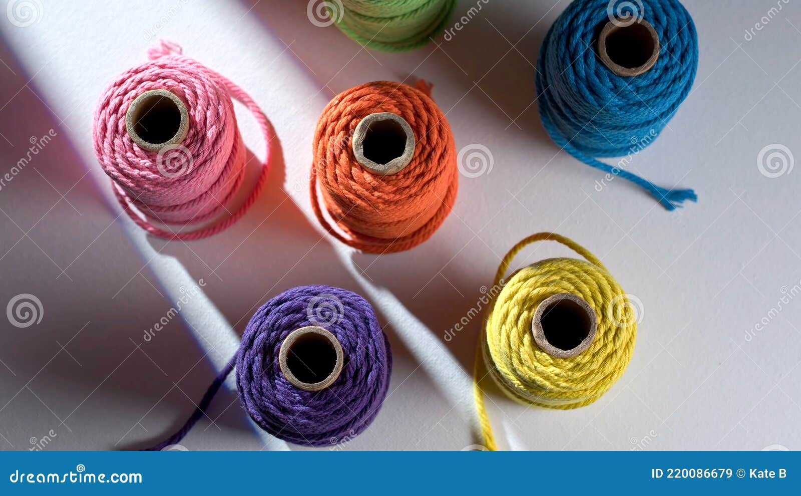 Six Spools of Colorful Bright Threads Stock Image - Image of bobbin ...