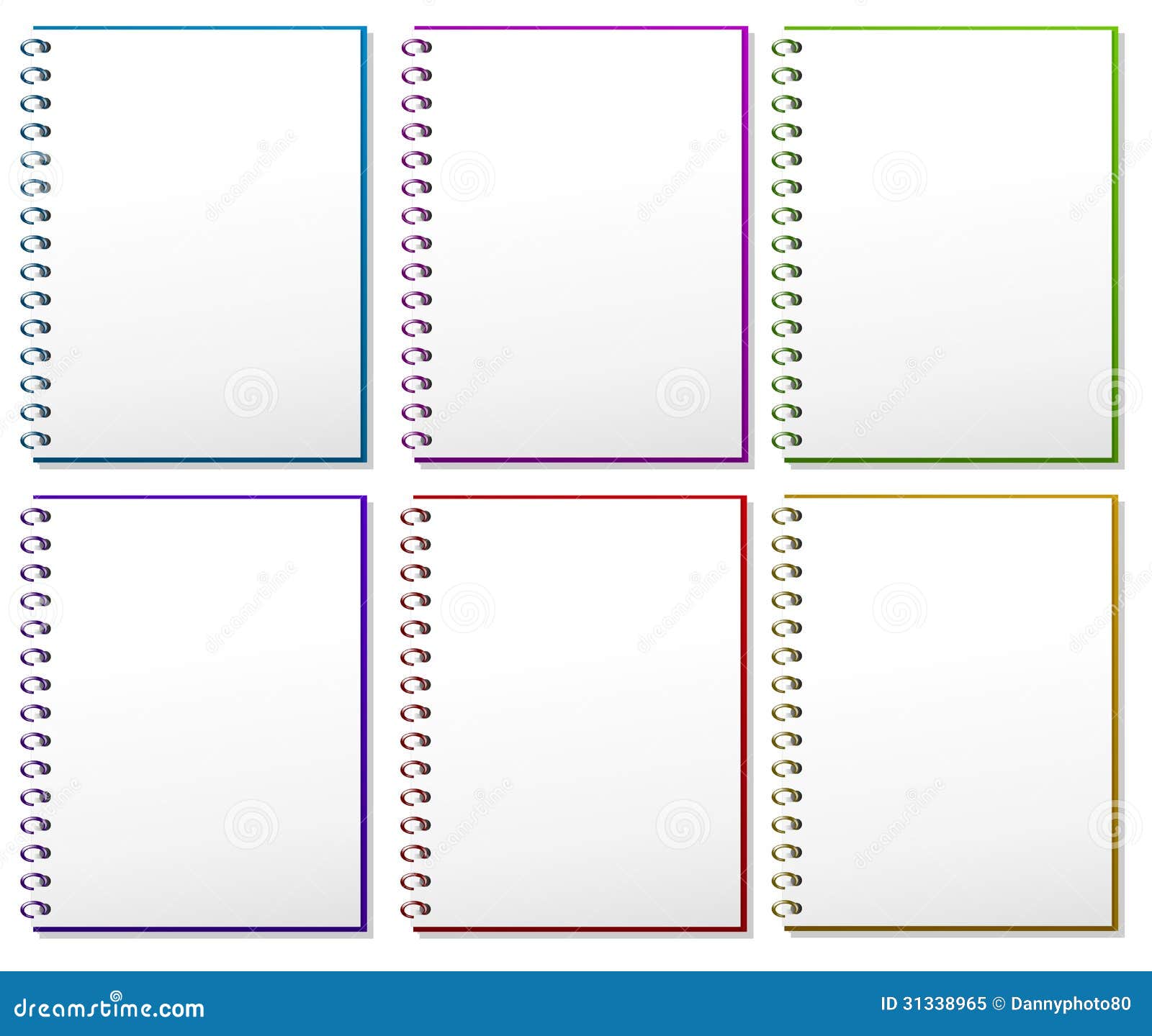 Six spring notebooks stock vector. Illustration of draw - 31338965