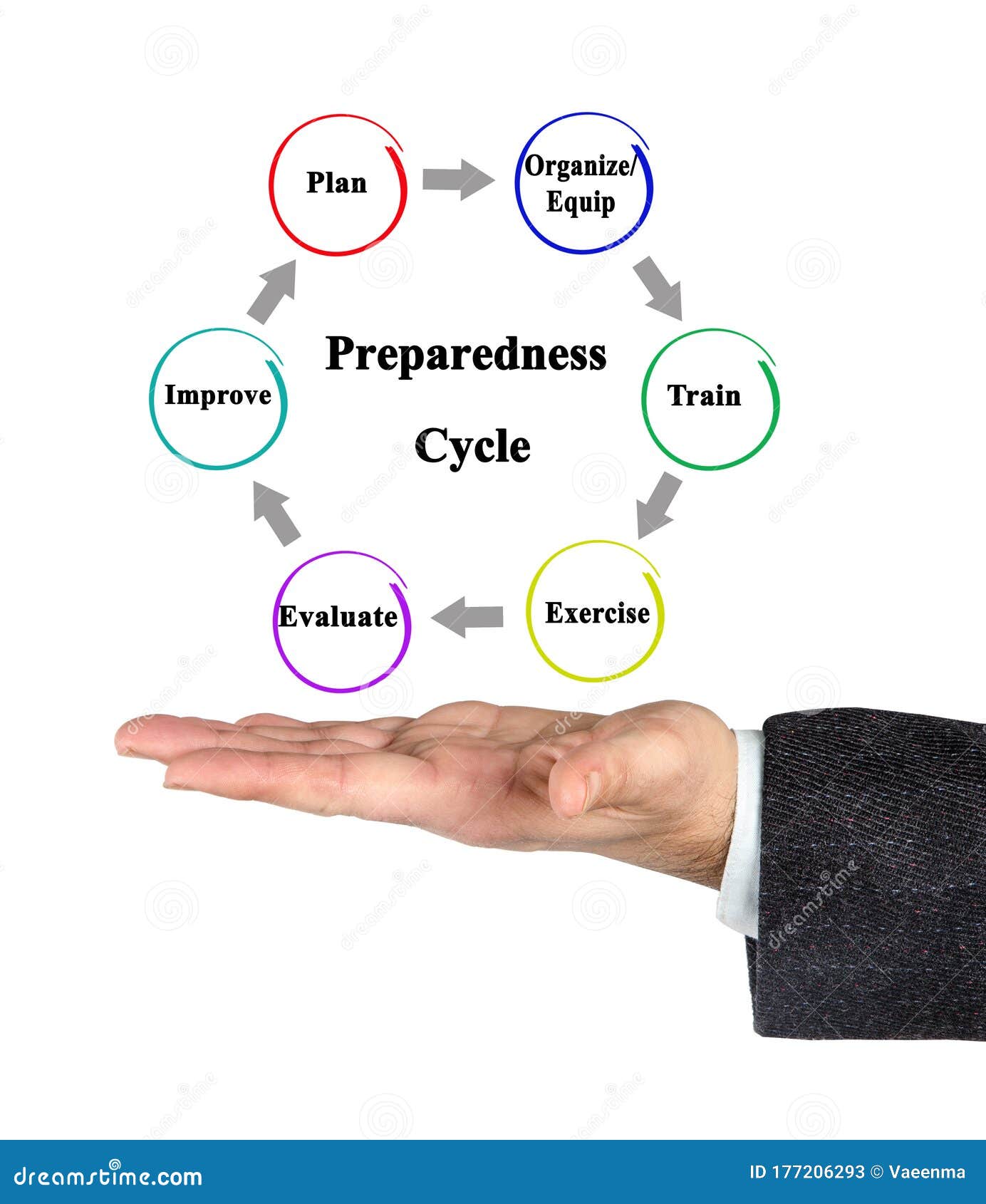 Stages of Cycle of Preparedness Stock Image - Image of diagram, process ...