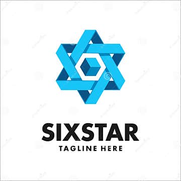 Six Star Logo Template Vector Stock Vector - Illustration of logo ...