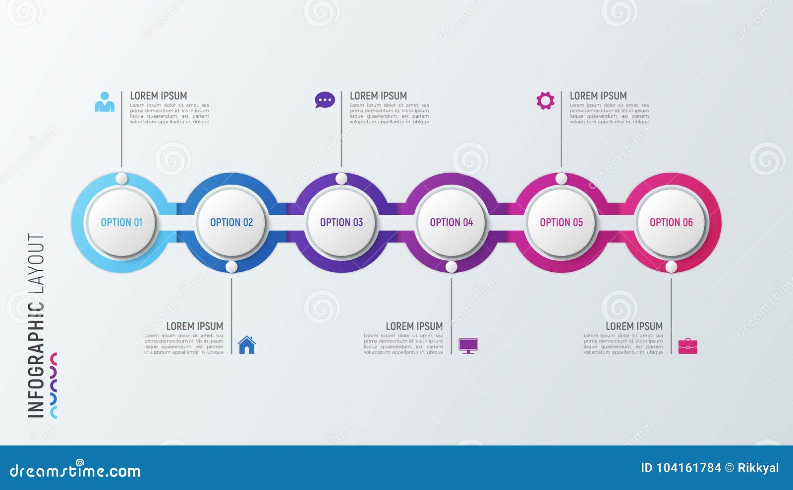 Six Steps Infographic Process Chart. 6 Options Vector Template. Stock ...