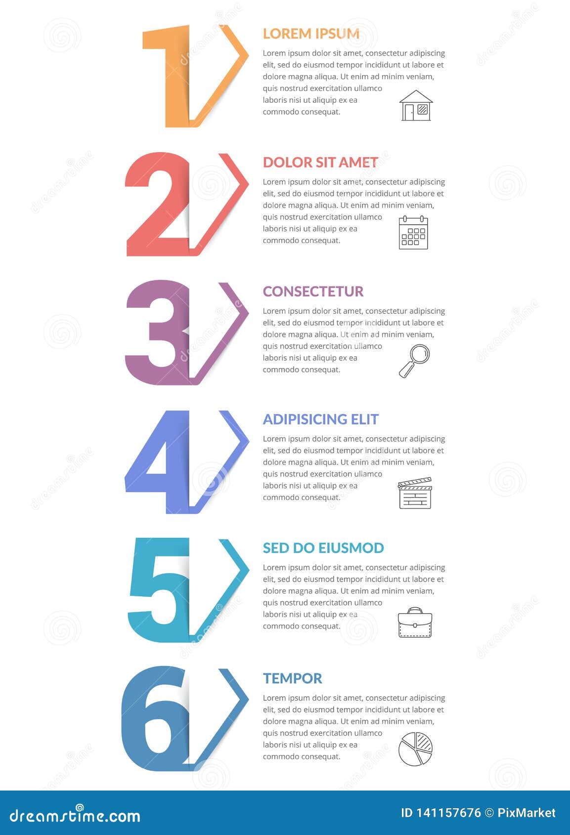 Six Steps - Infographic Template Stock Vector - Illustration of banner ...