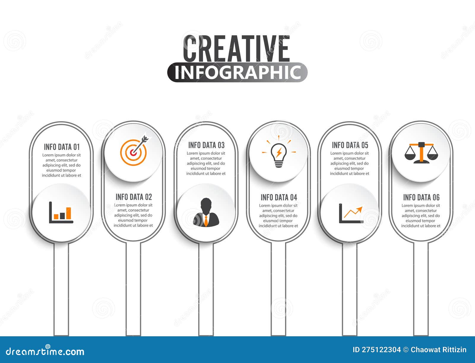 Six Steps Infographics - Can Illustrate a Strategy, Workflow or Team ... Six Steps Infographics - Can Illustrate a Strategy, Workflow or Team ...