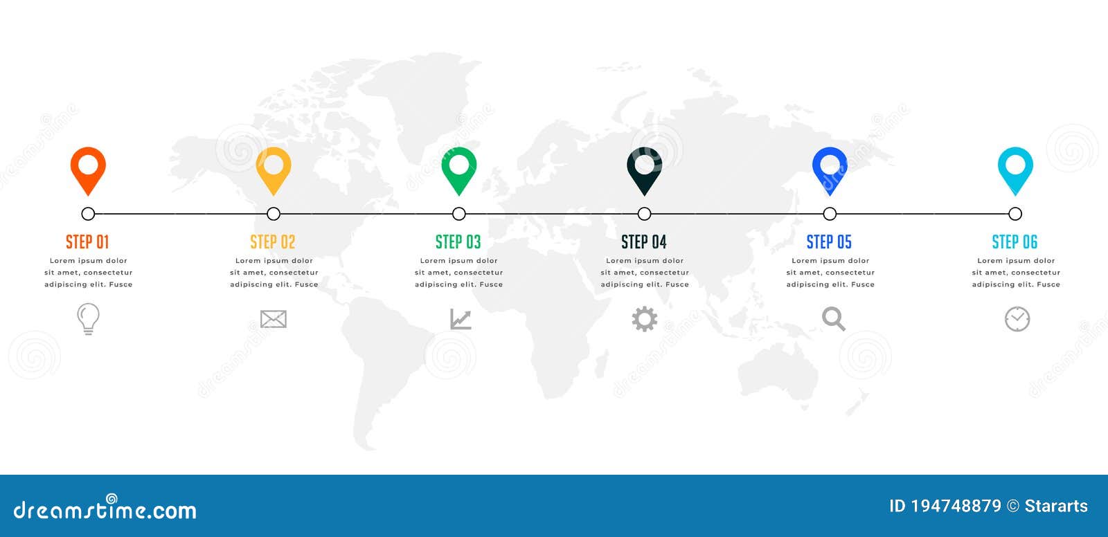 Six Steps Timeline or Milestone Infographic Template Stock Vector ...