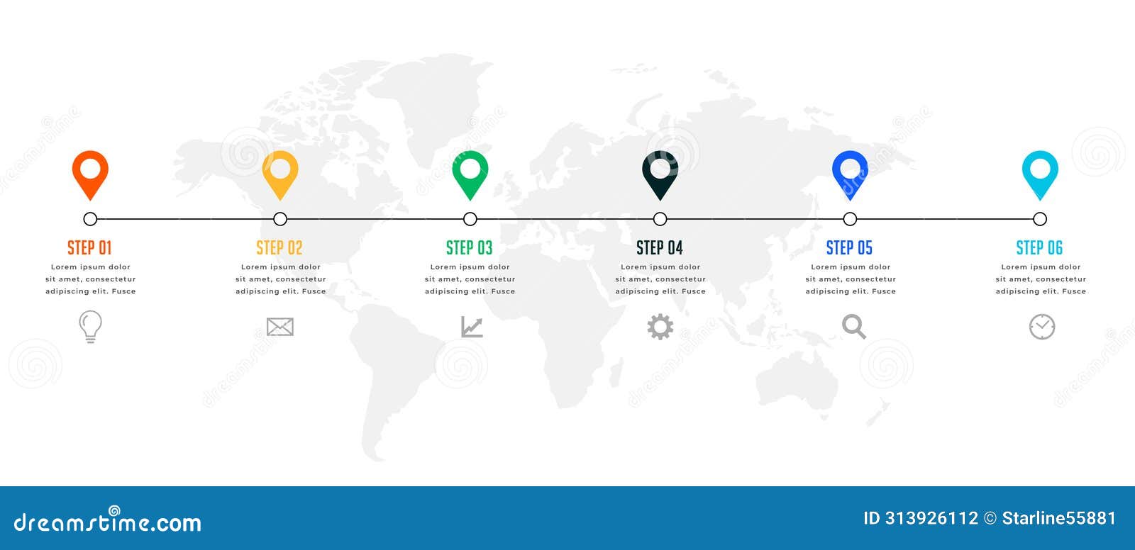 Six Steps Timeline or Milestone Infographic Template Stock Vector ...