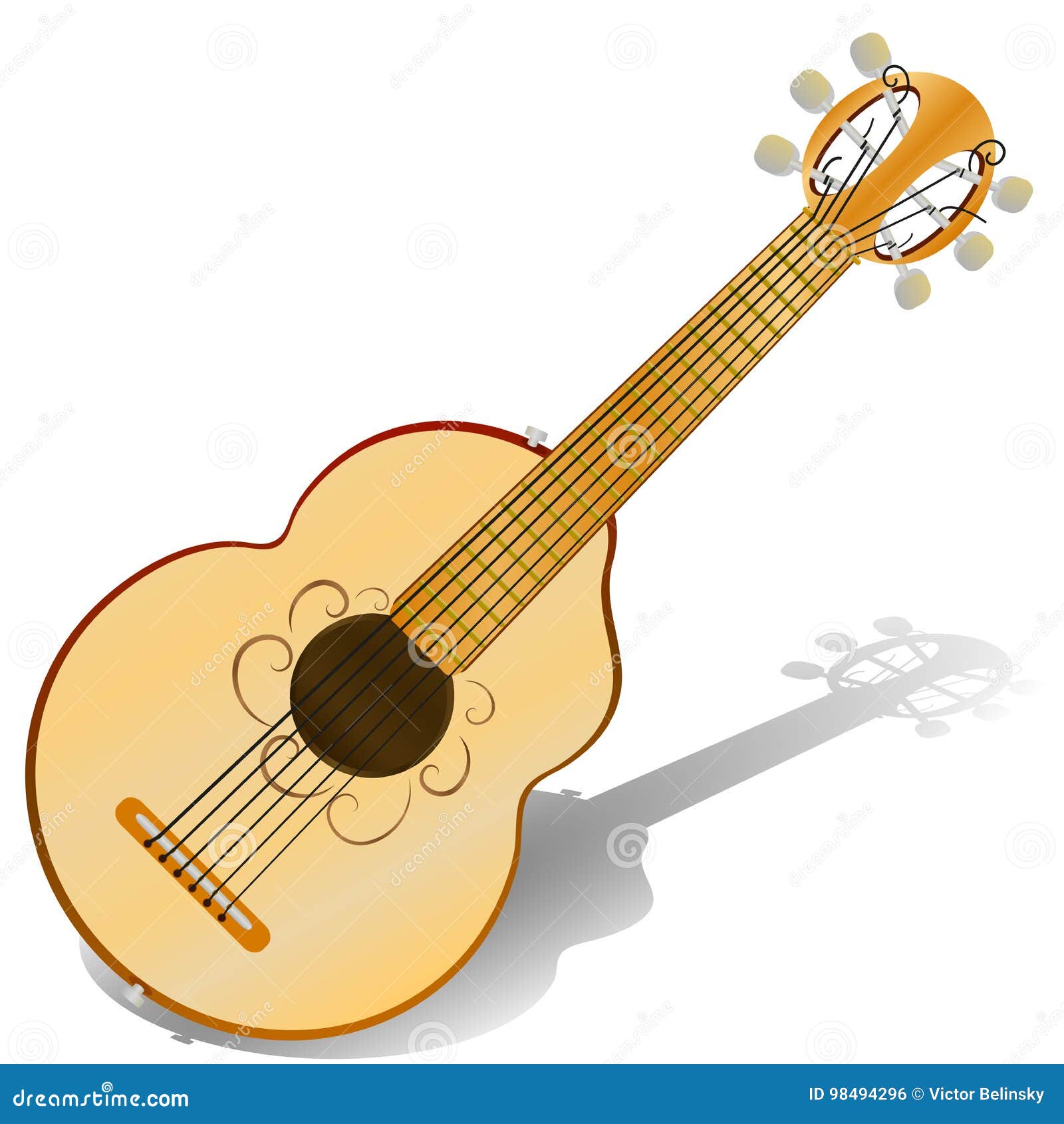 Six String ,acoustic Guitar . Vector Illustration . Musical Instrument ...