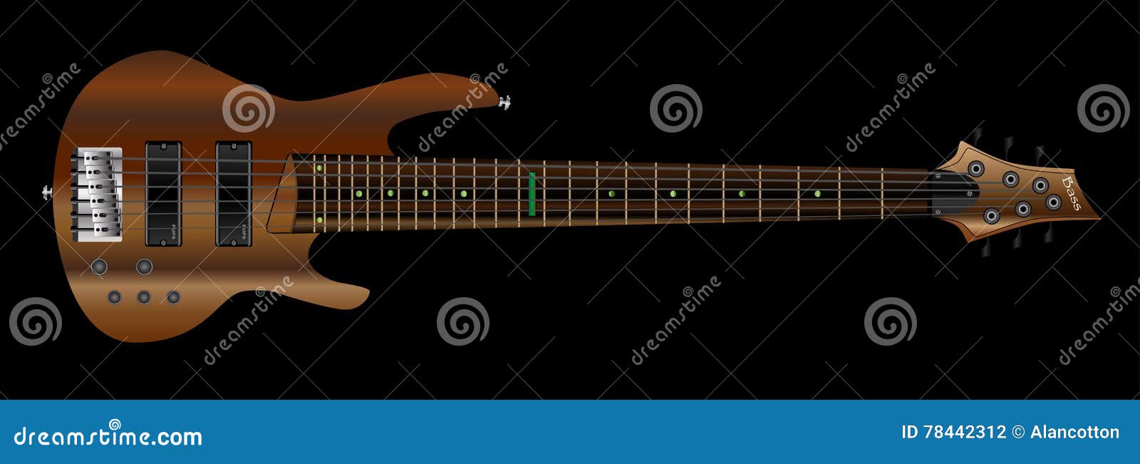 Six String Bass stock vector. Illustration of progressive - 78442312