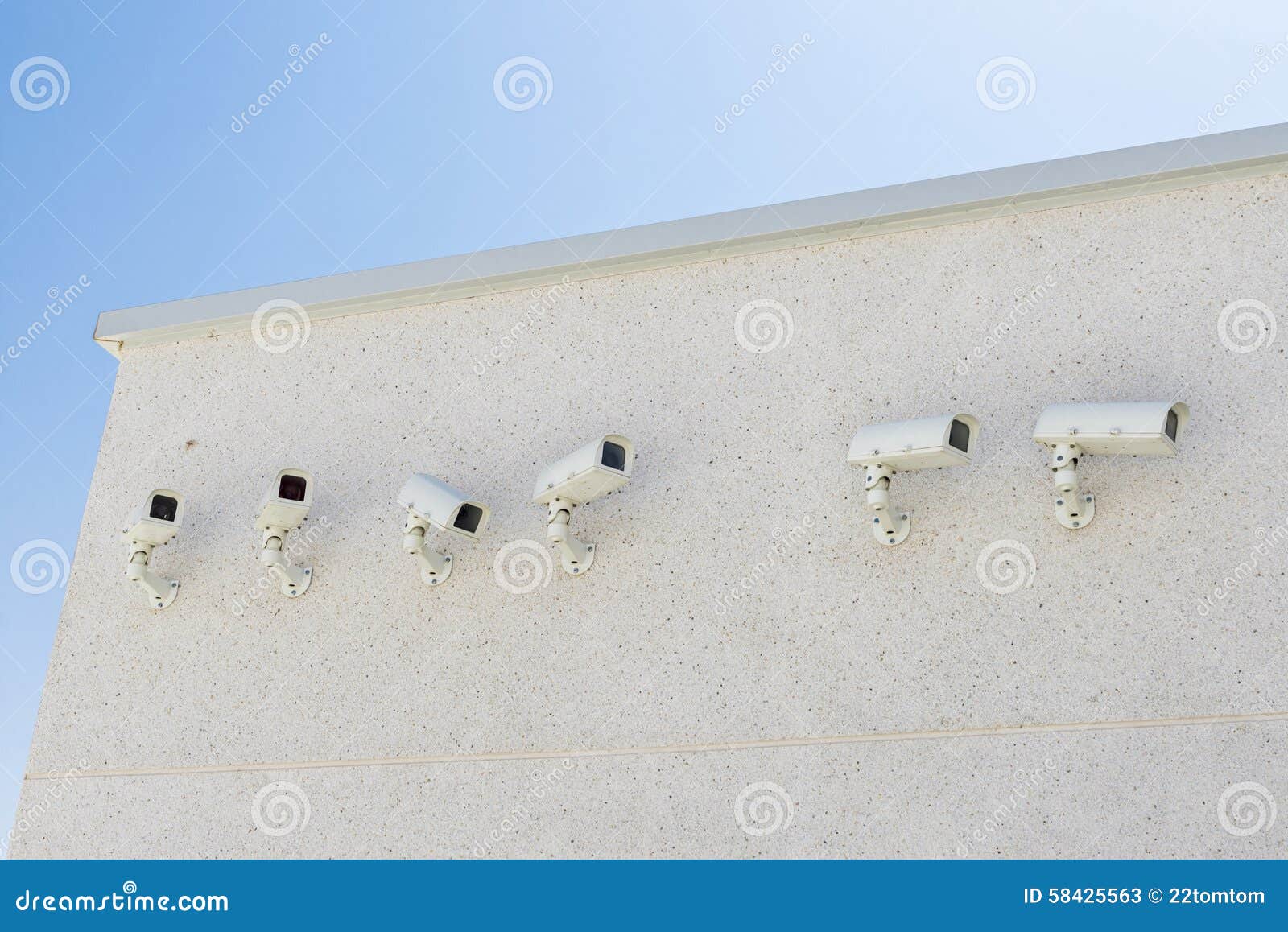 Six surveillance cameras stock image. Image of watching - 58425563