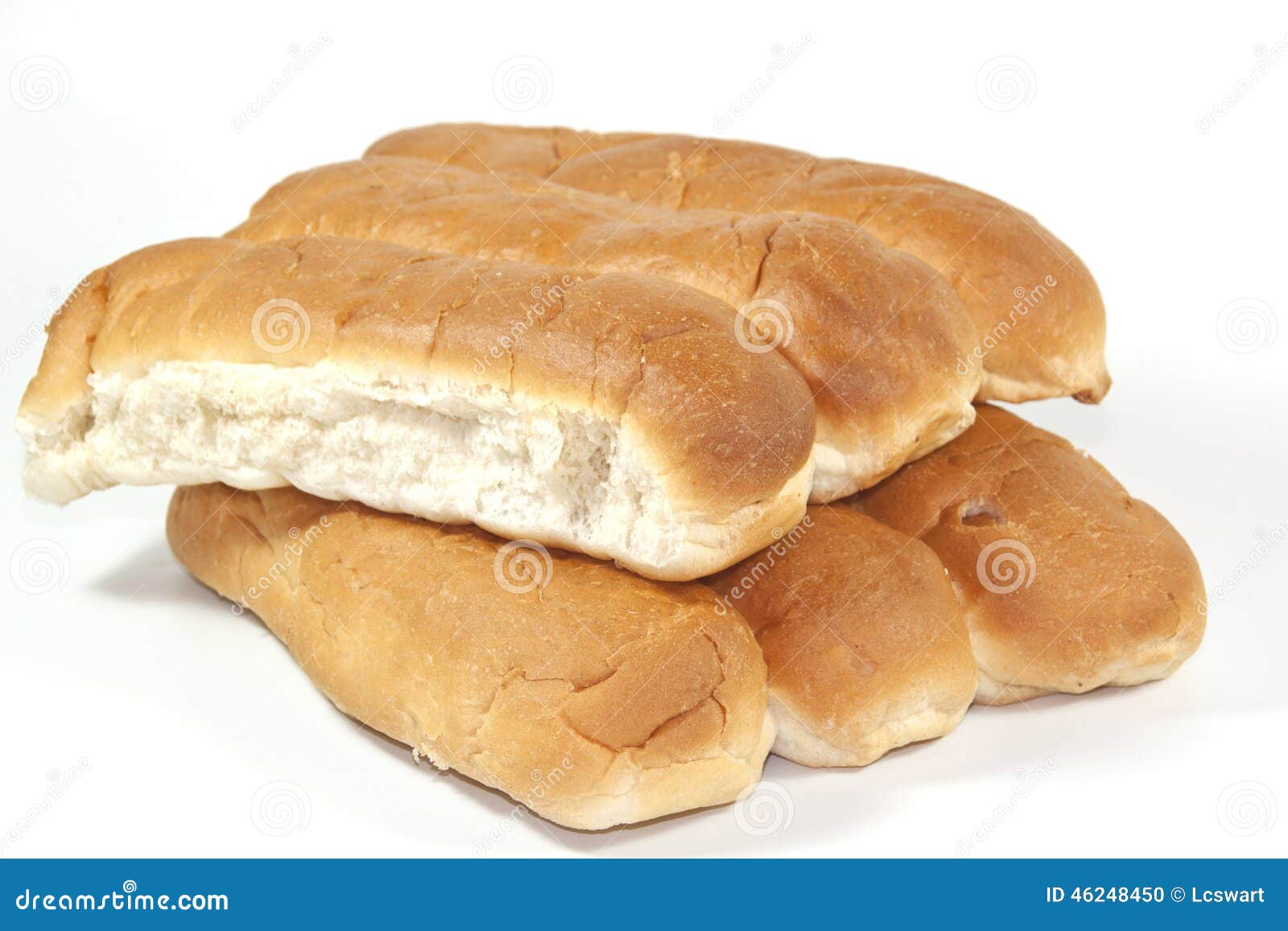 Six Tasty Oven Baked White Bread Rolls Stock Photo - Image of tasty ...