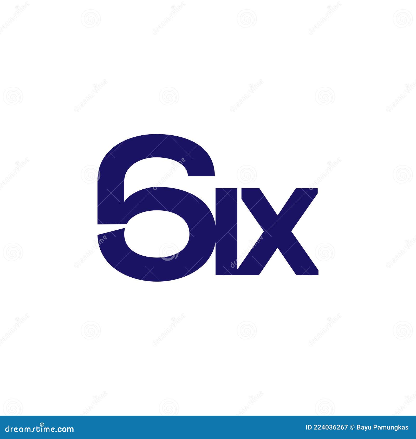 Six Text Logo Vector Template. Number Logo Text Element Stock Vector ...