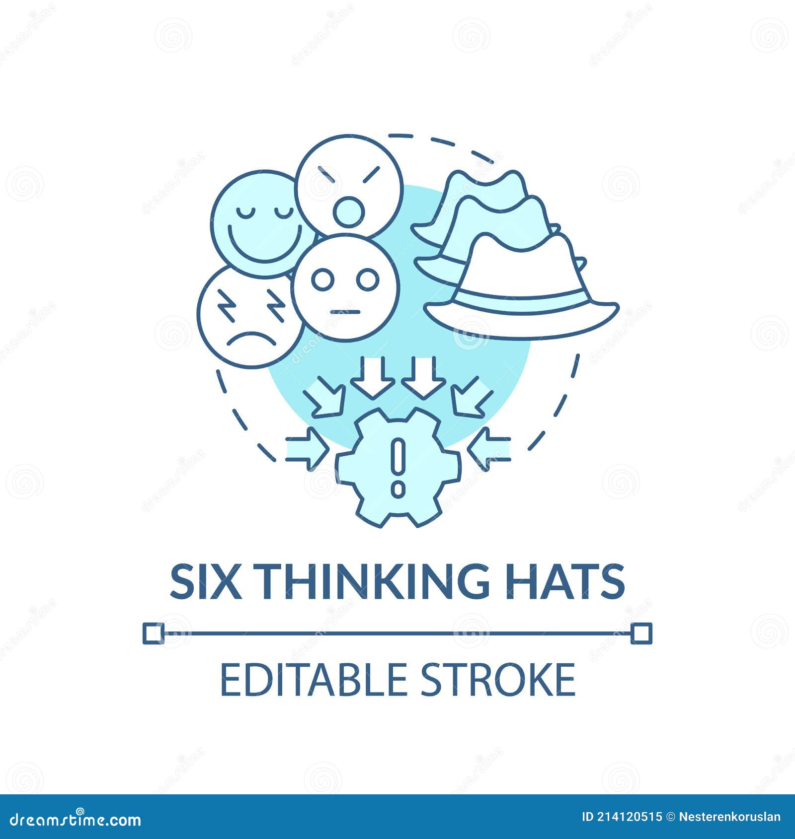 Six Thinking Hats Blue Concept Icon Stock Vector - Illustration of hats ...