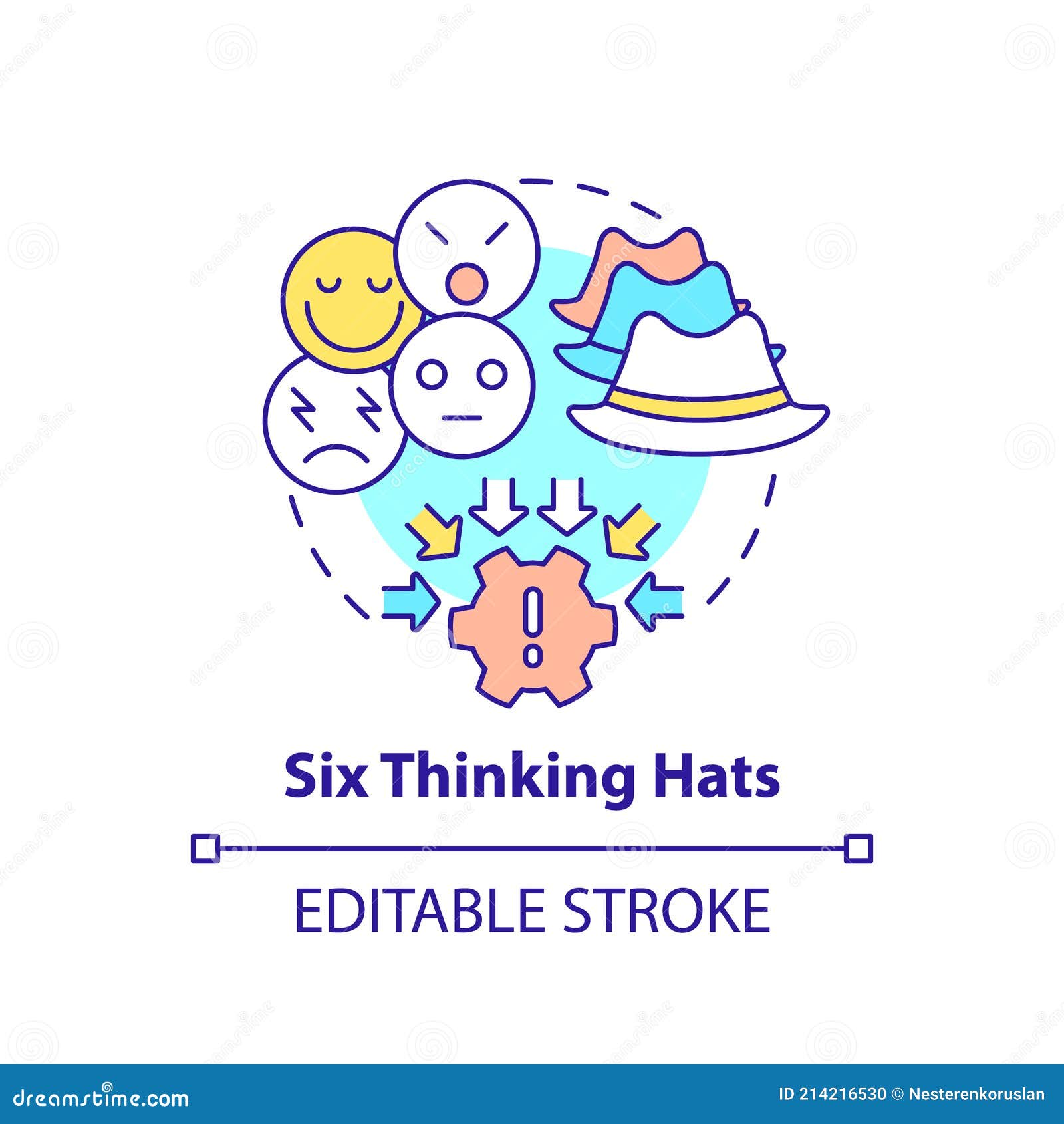 Six Thinking Hats Concept Icon Stock Vector - Illustration of making ...