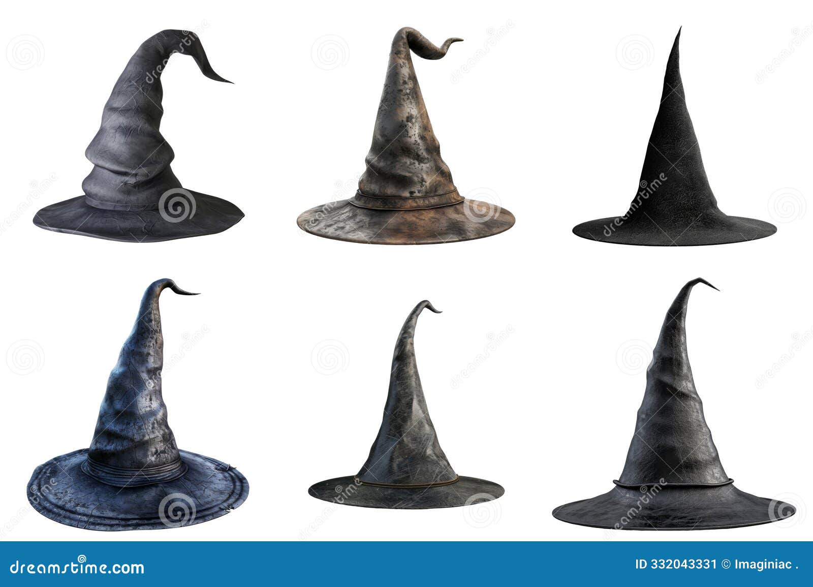Six Variations of a Worn and Aged Wizard S Hat Stock Illustration ...