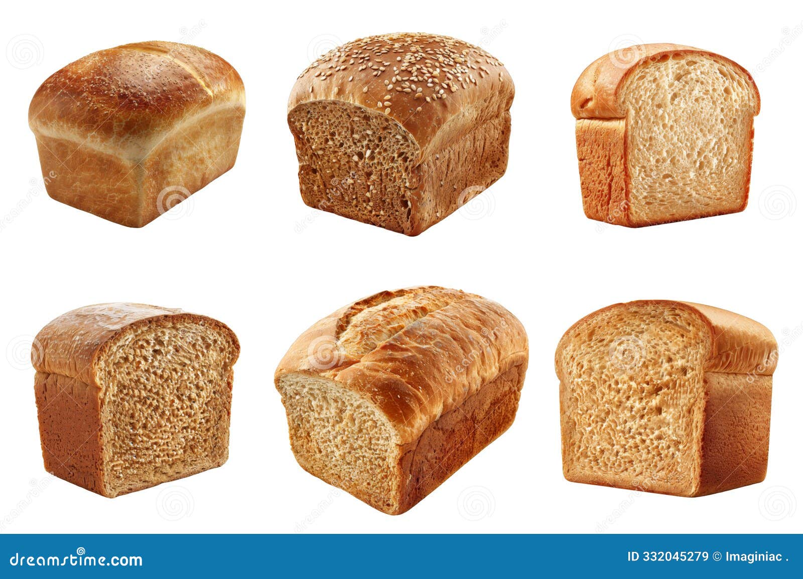 Six Varieties of Sliced Bread Loaf Stock Illustration - Illustration of ...
