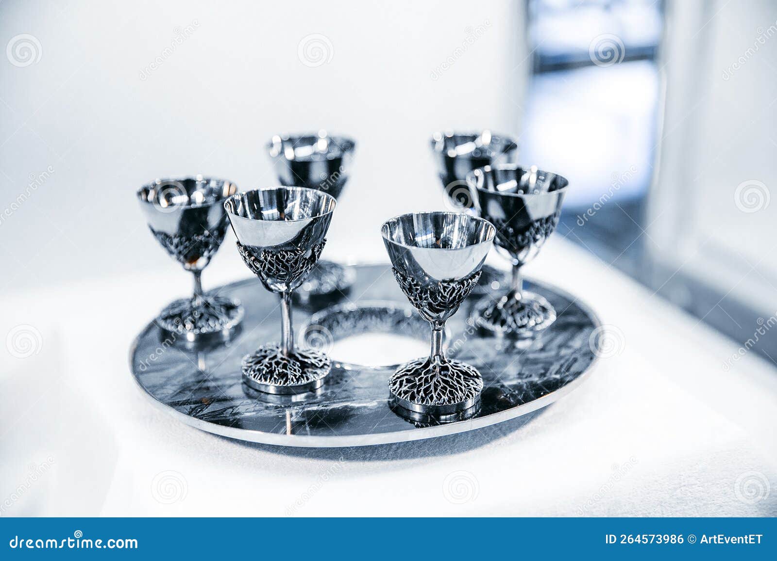 Six Vodka Shot Glasses, Made of Steel, with a Printed Pattern in the ...