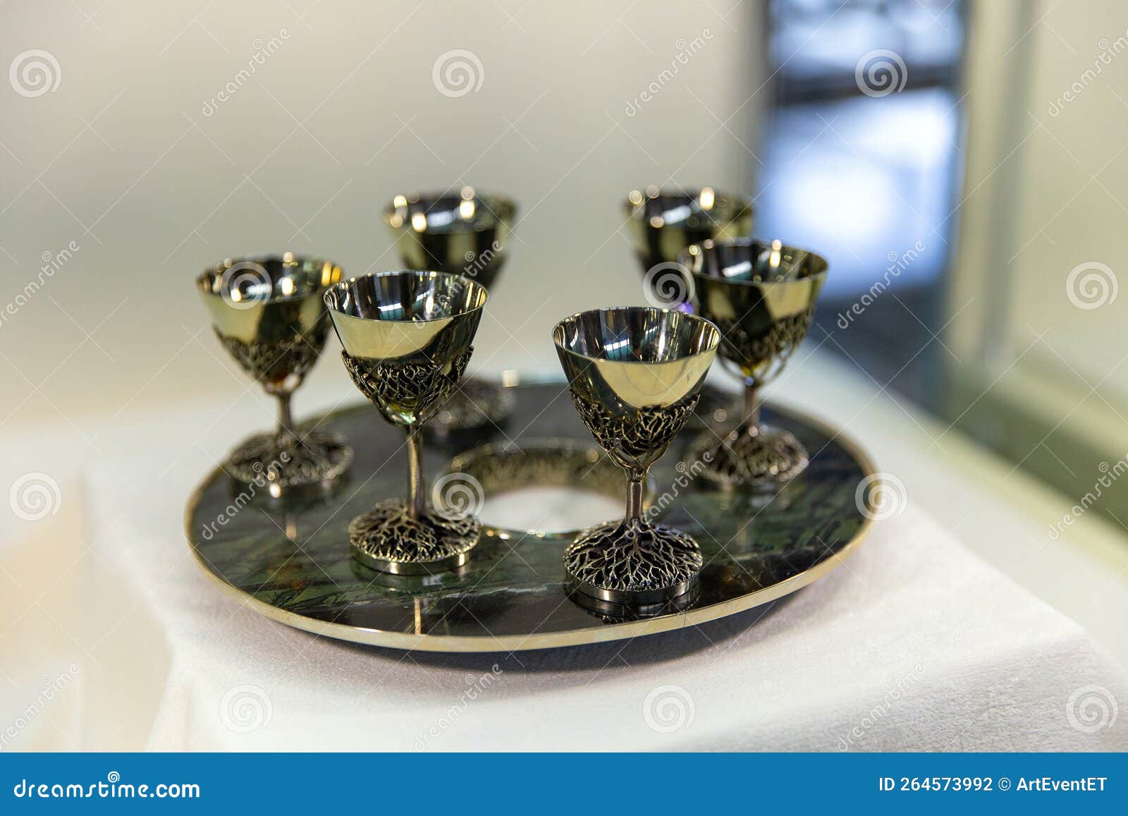 Six Vodka Shot Glasses, Made of Steel, with a Printed Pattern in Form ...