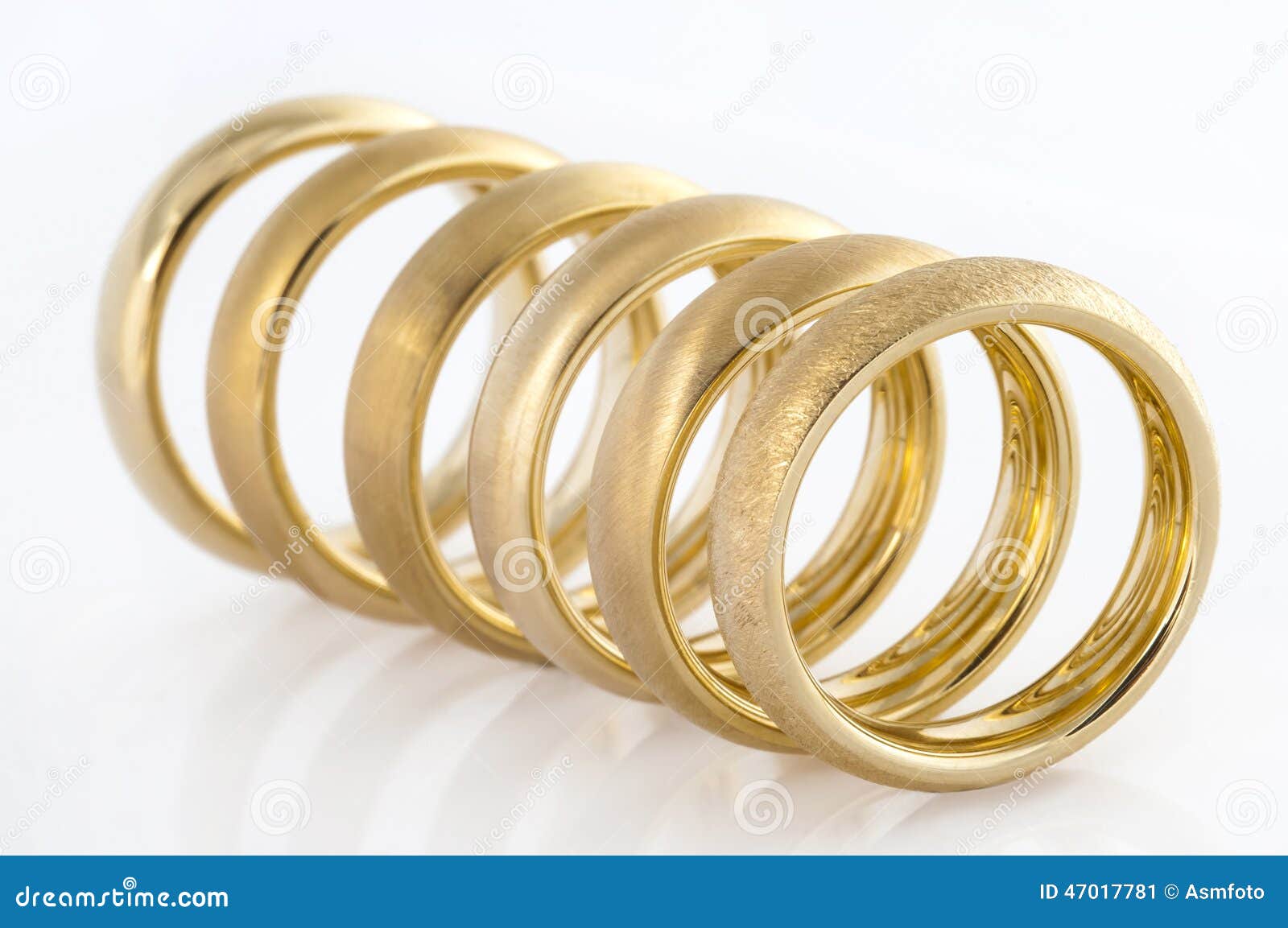 Six Wedding Rings in a Line Stock Image - Image of collage, lots: 47017781