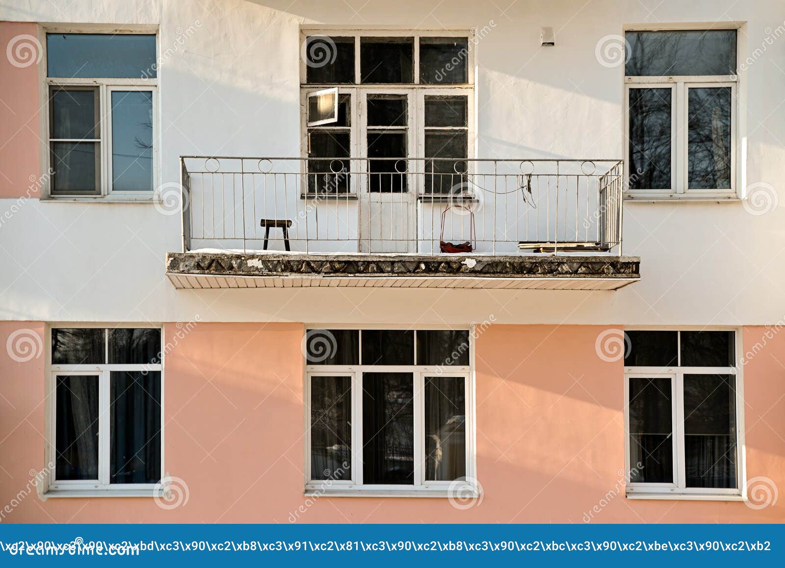 Six Windows of the House. the Facade of an Apartment Building Stock ...