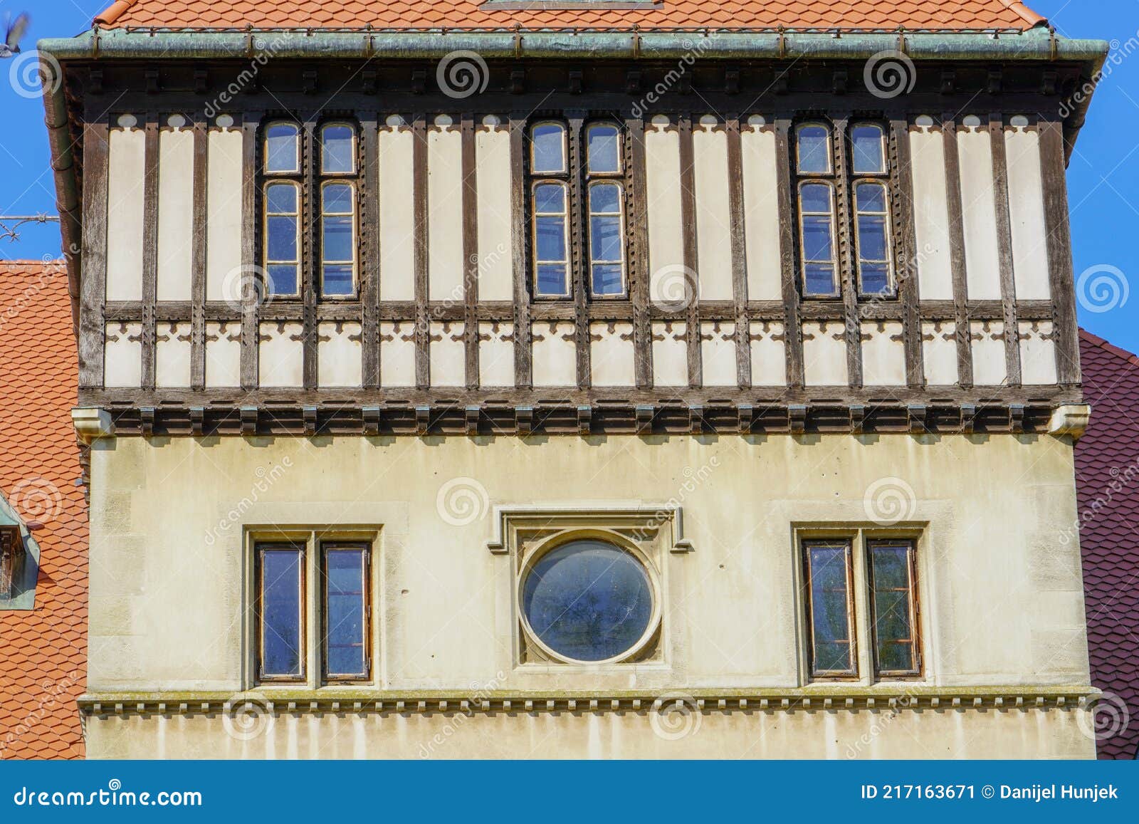 Six Windows in the Tower of the Old Castle Stock Image - Image of ...