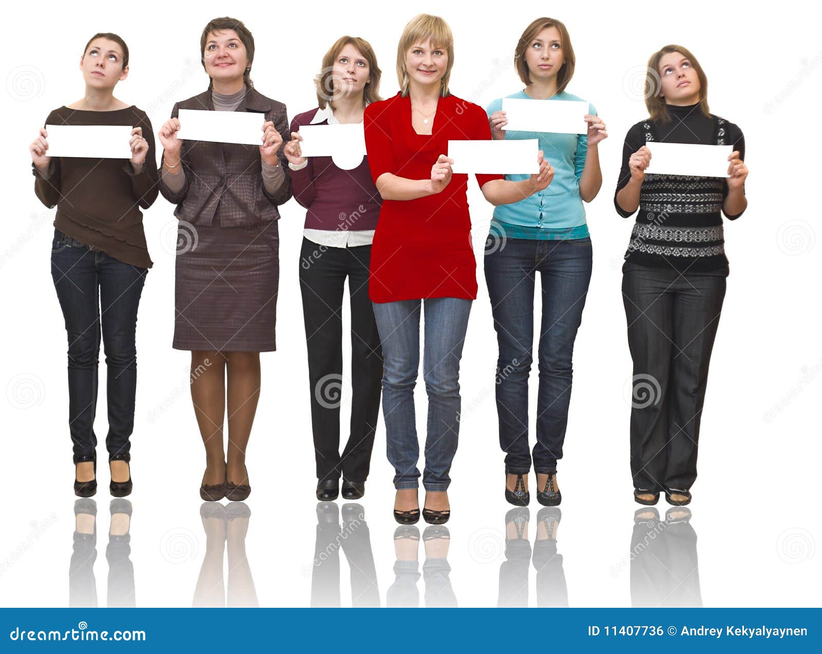 Six women in team stock photo. Image of clothing, cute - 11407736