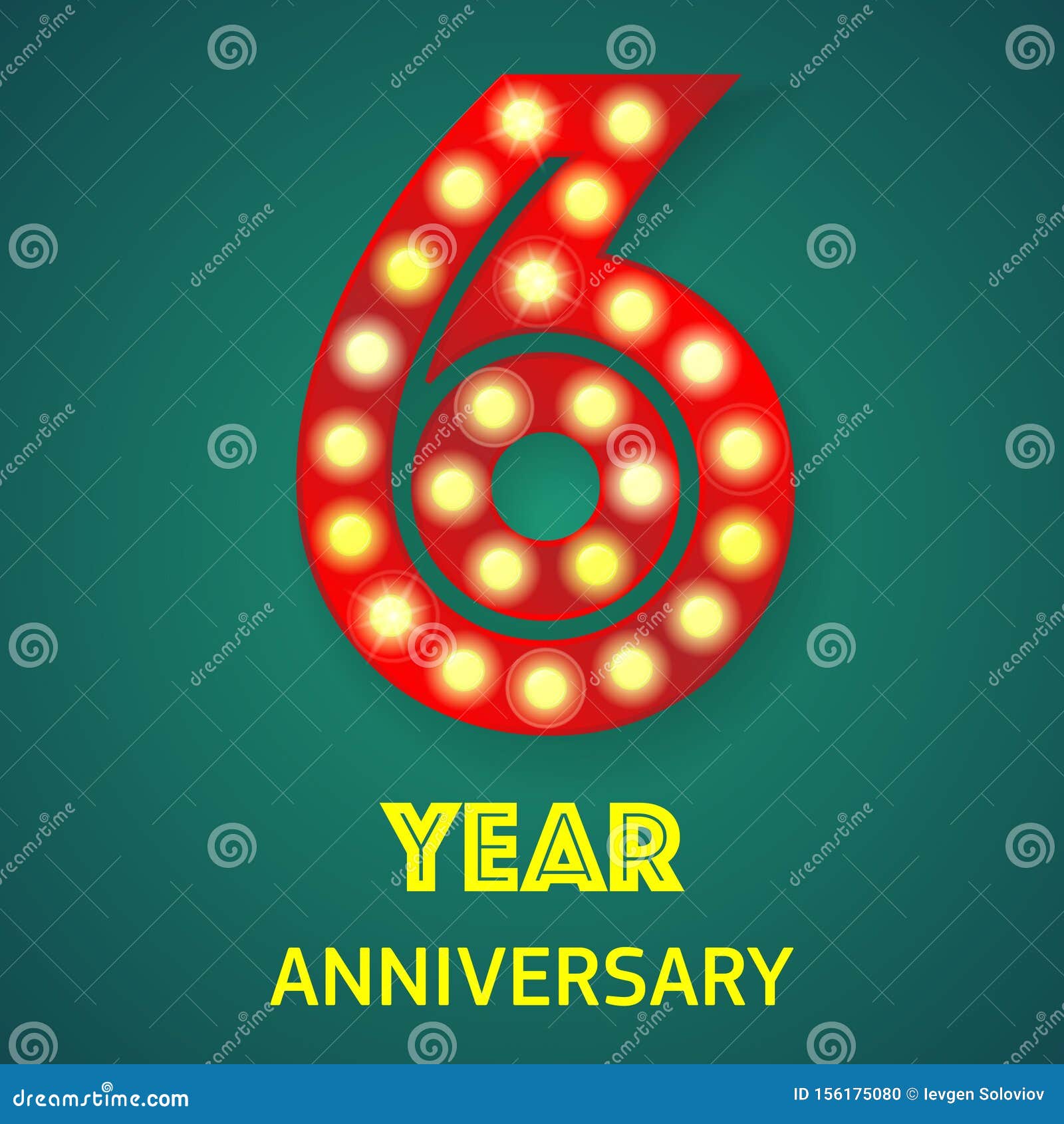 Six Year Anniversary Number Background Stock Vector - Illustration of ...