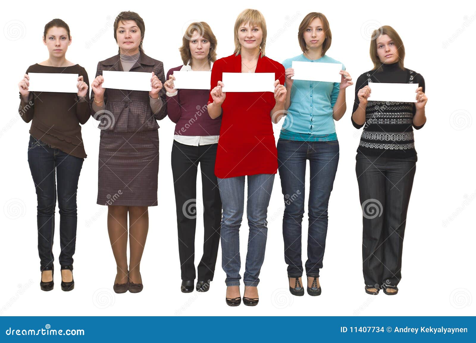 Six Young Beautiful Women Represent.. Stock Photo - Image of feminist ...