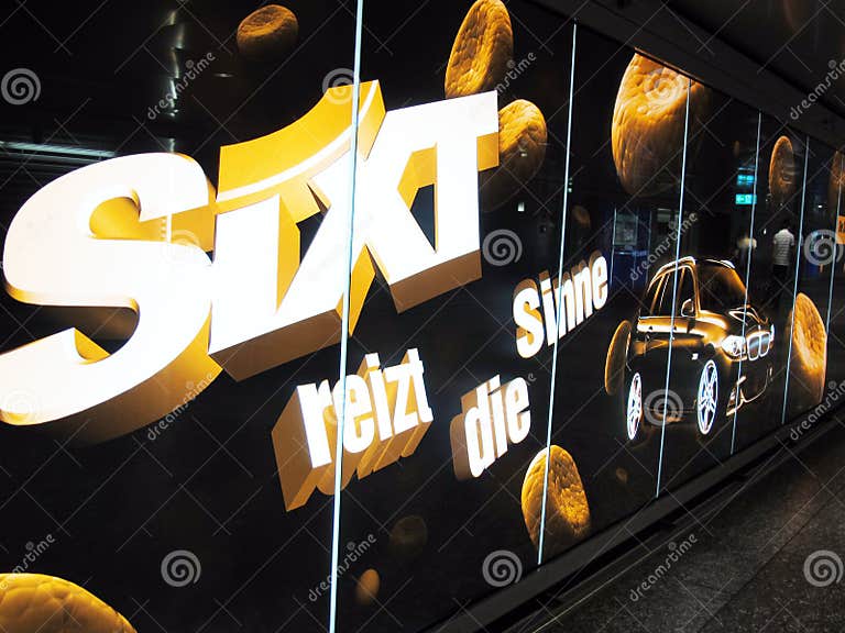 Sixt advertising editorial photography. Image of advertisement - 19812532