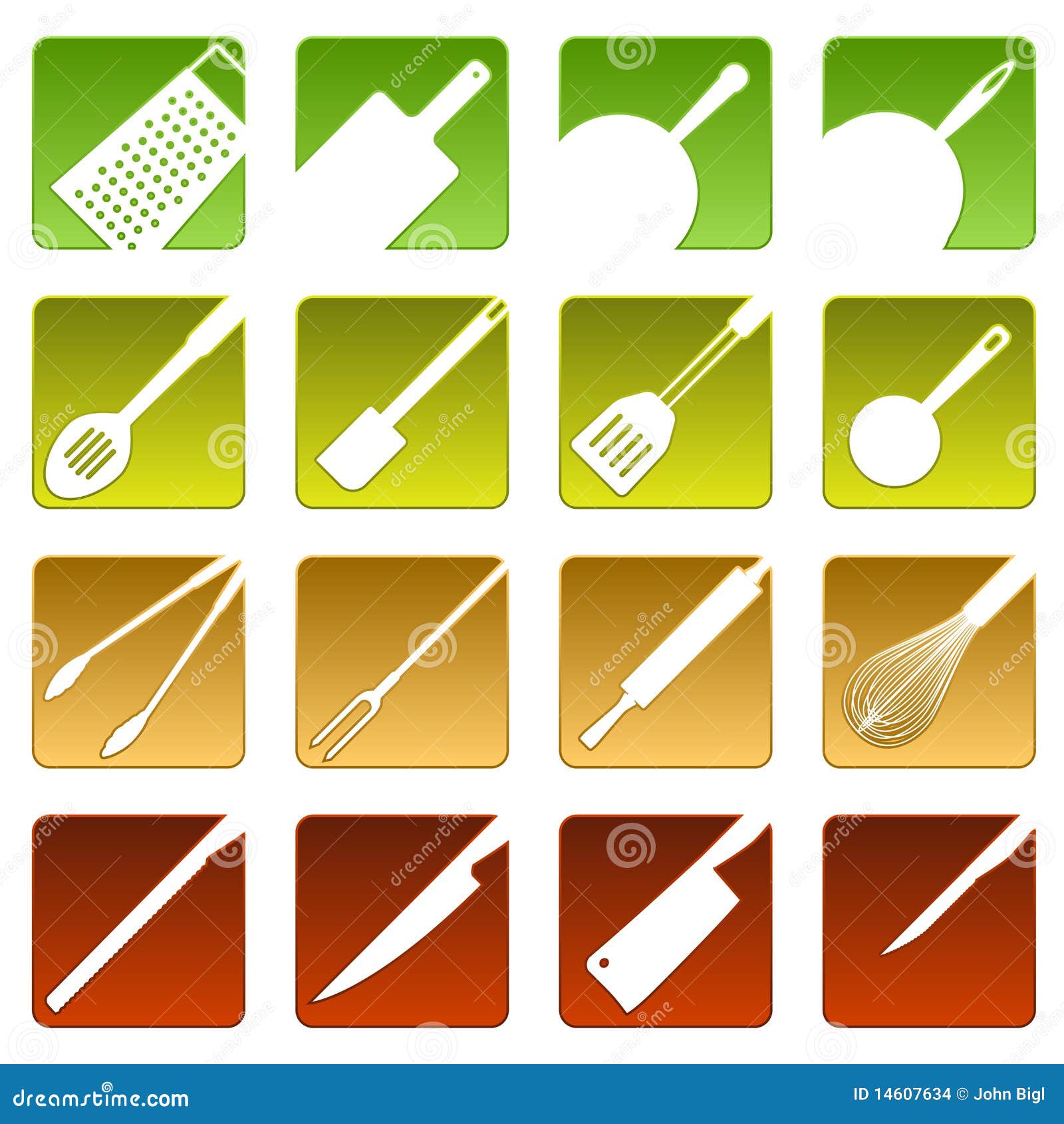 Sixteen cooking icons stock vector. Illustration of spatula - 14607634