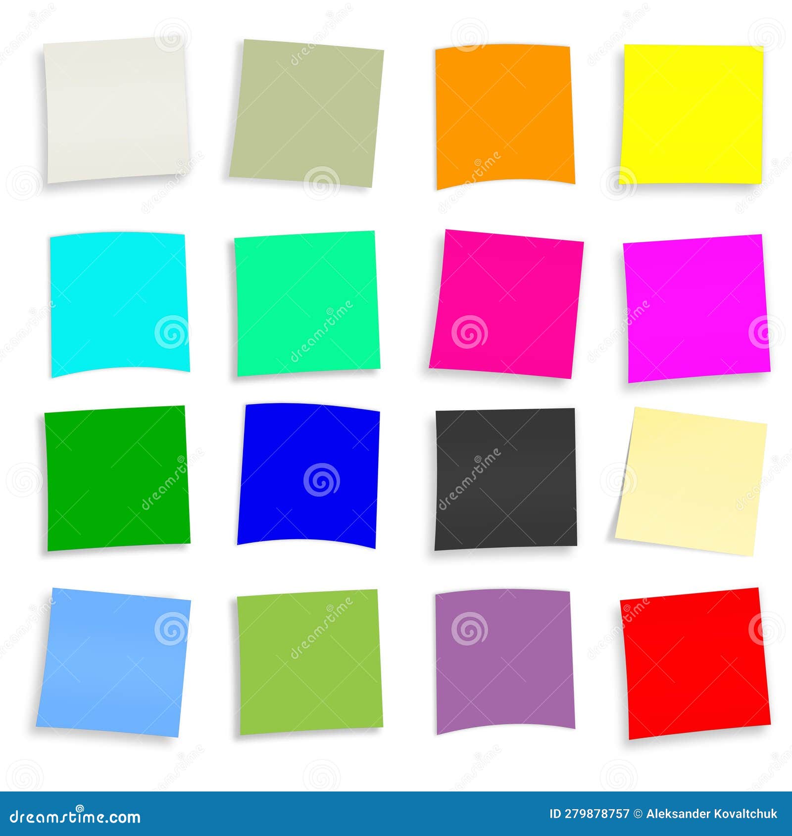 Sixteen Stickie Note Blank Template For Presentation Layouts And Design ...