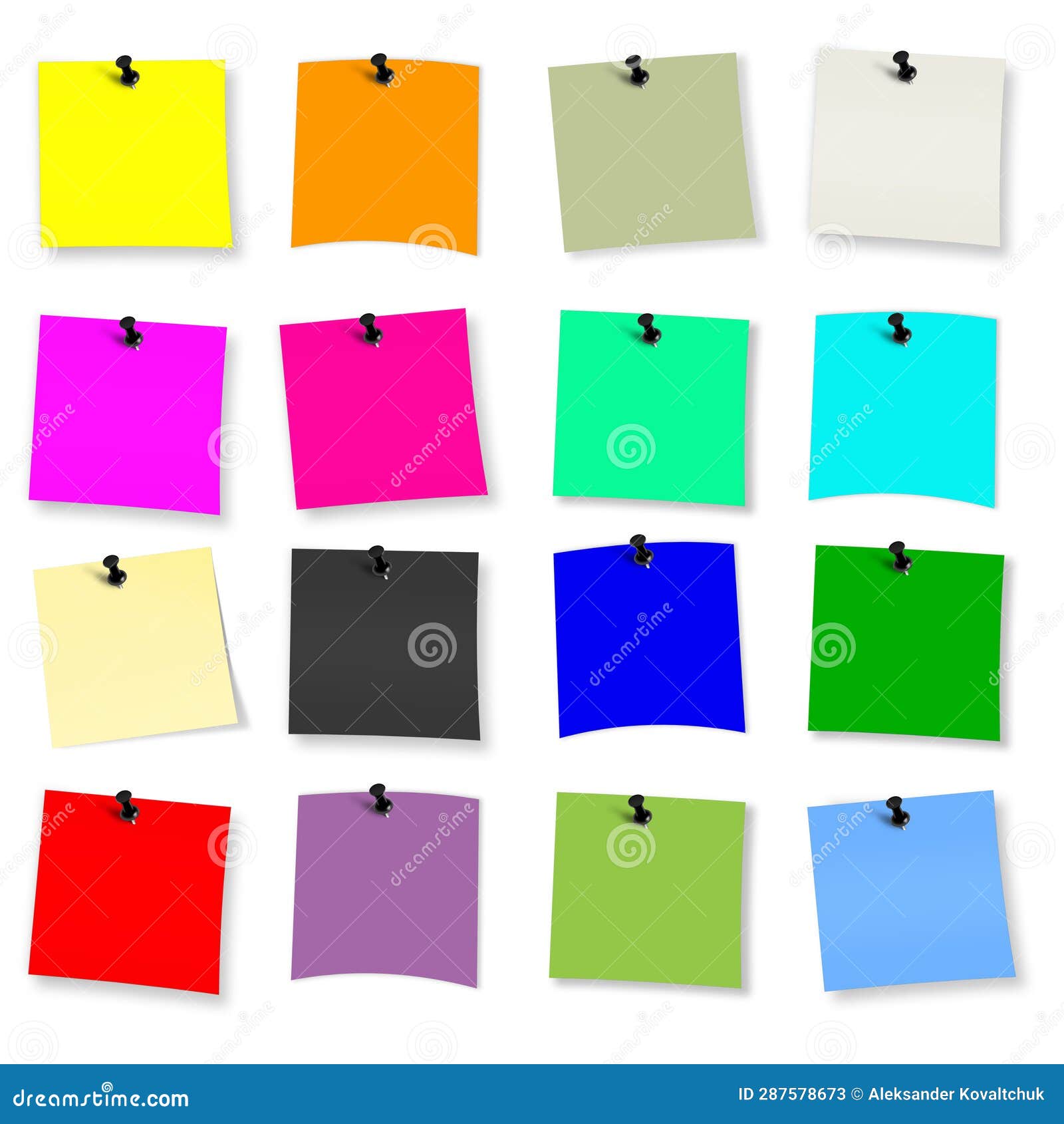 Sixteen Stickie Note Blank Template For Presentation Layouts And Design ...