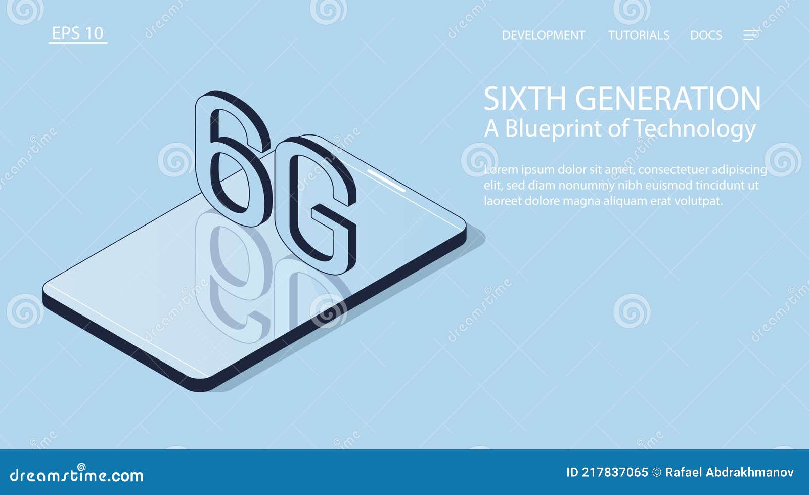 Sixth Generation. a Blueprint of Technology. Isometric Vector ...