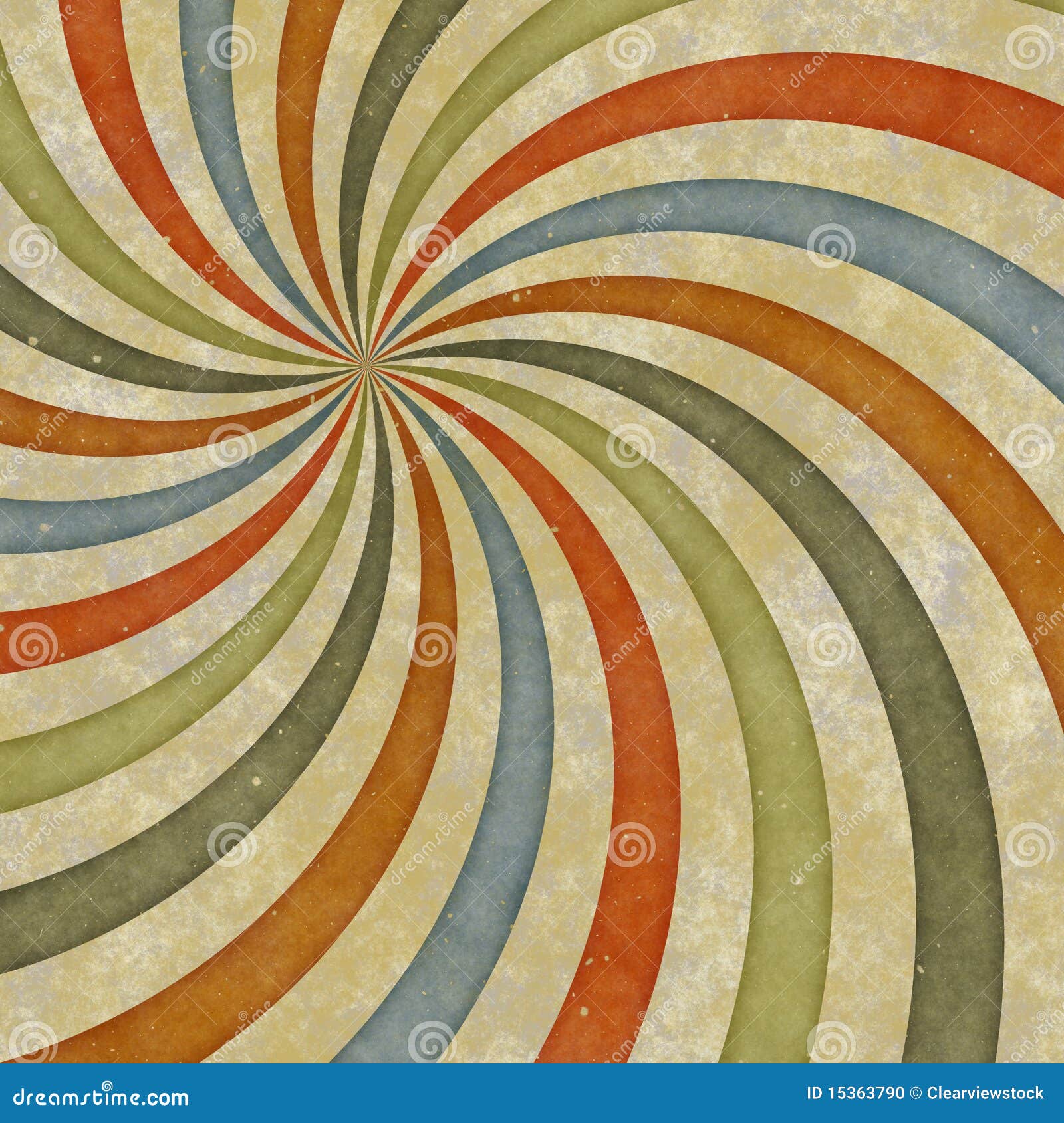 Sixties Style Grungy Sunburst Swirl Stock Illustration - Illustration ...