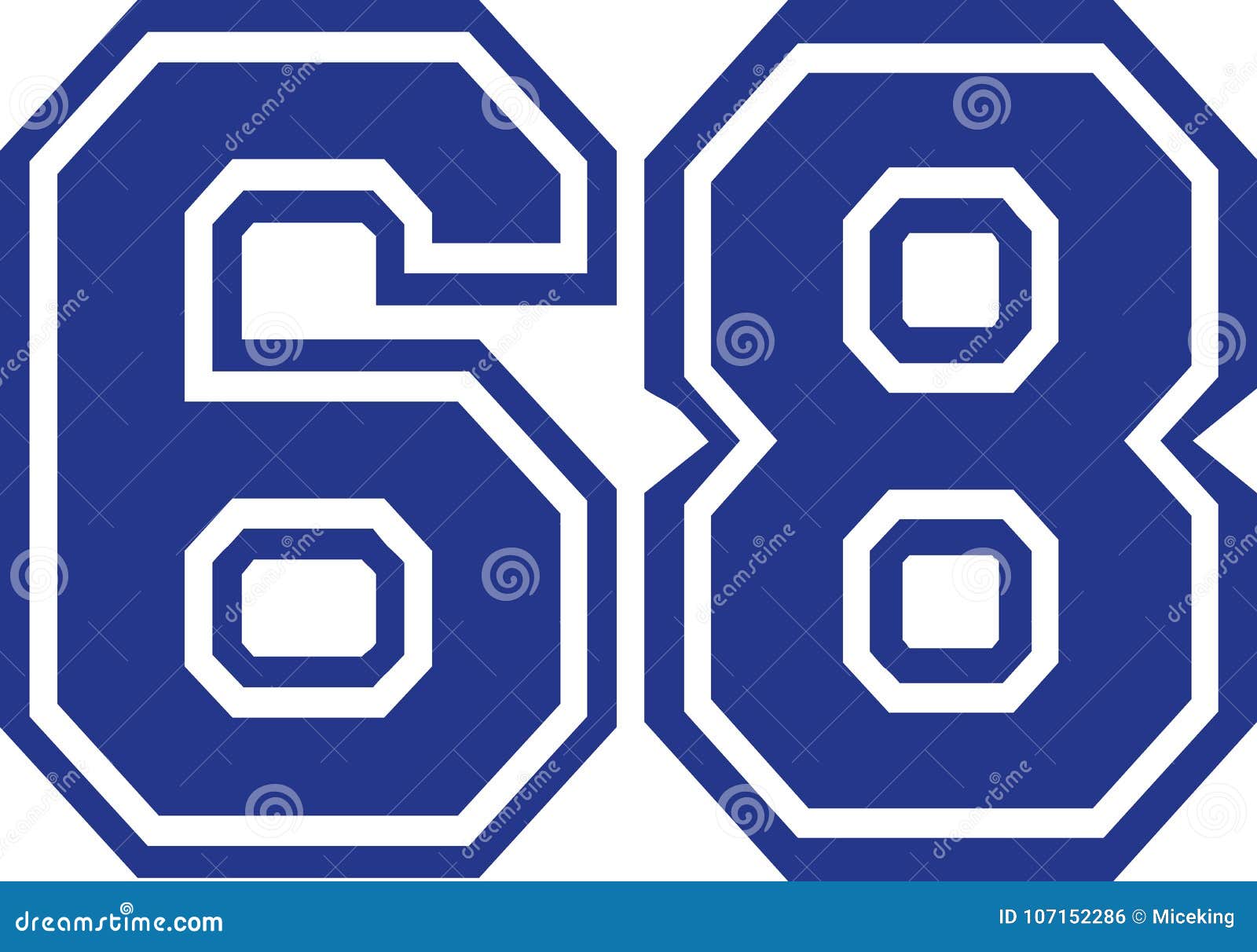 Sixty-eight College Number 68 Stock Illustration - Illustration of ...