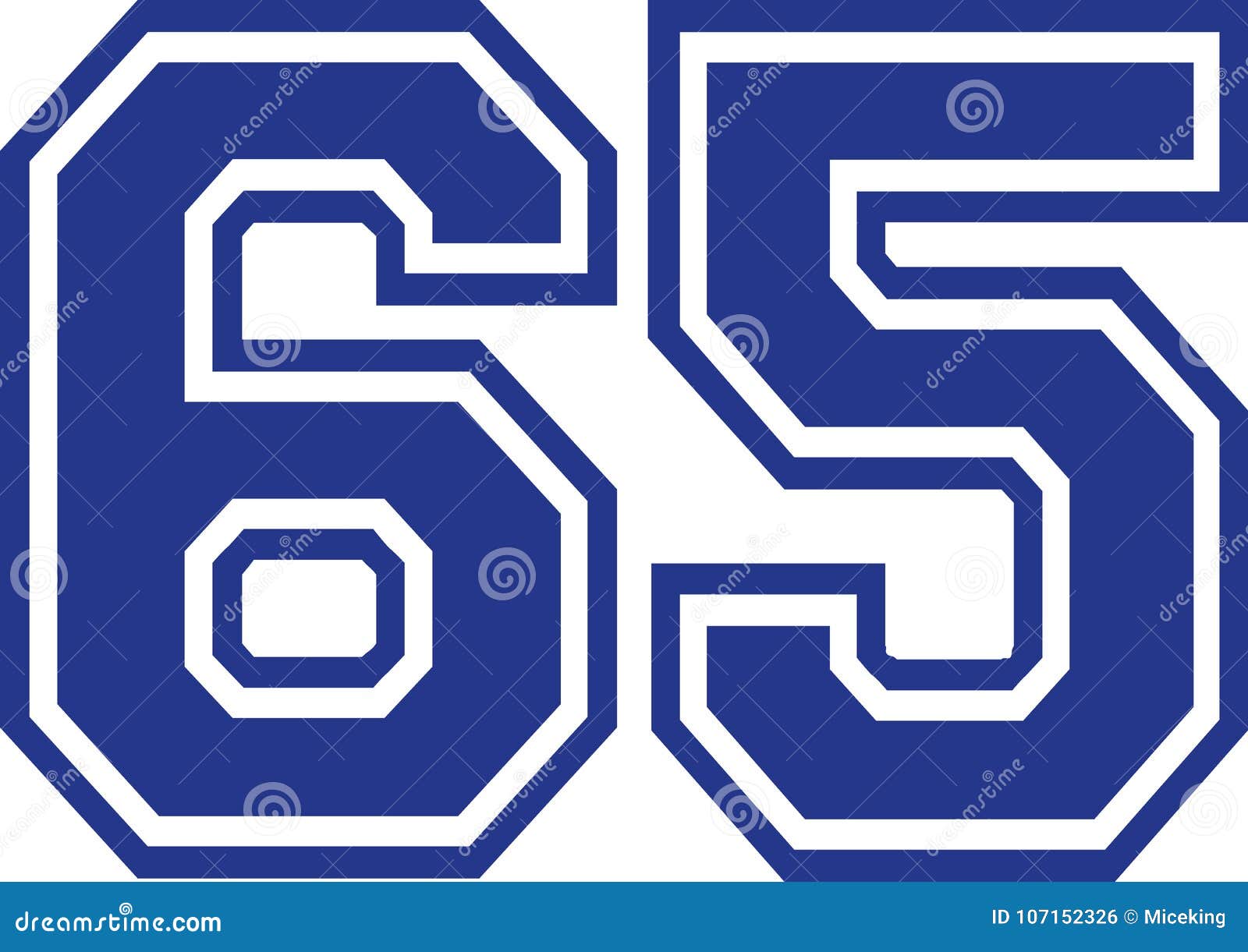 Sixty-five College Number 65 Stock Illustration - Illustration of ...