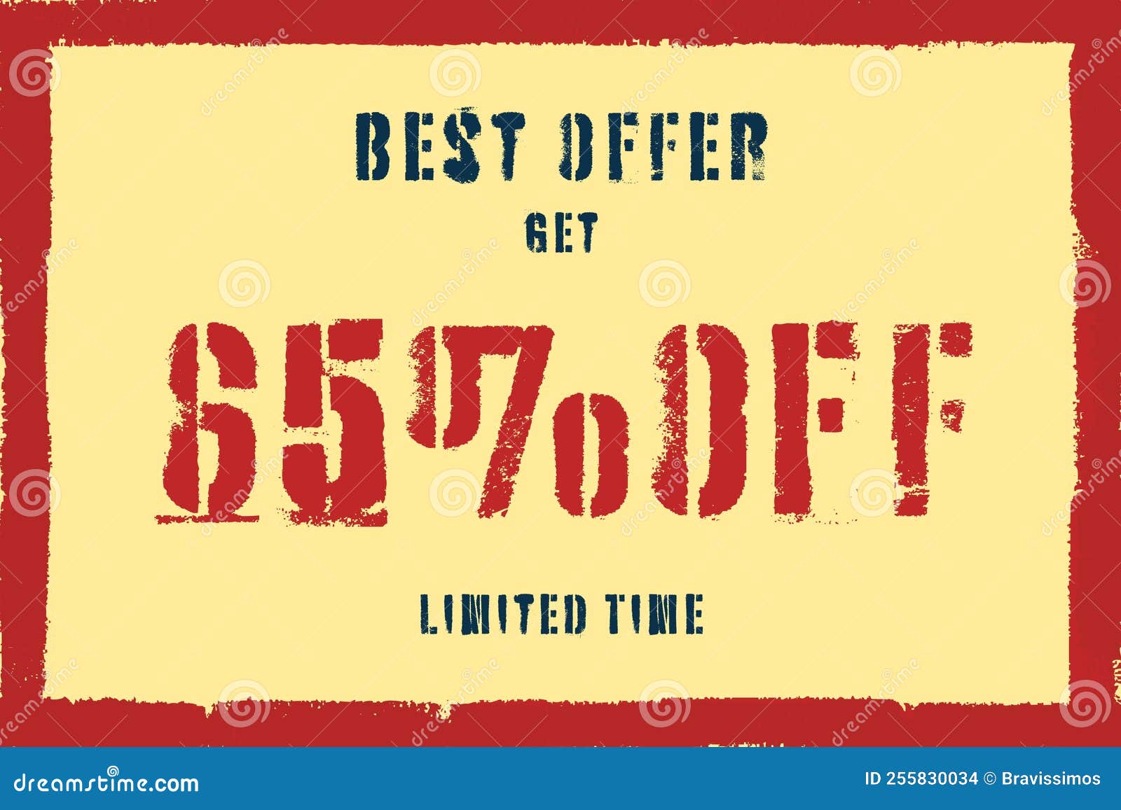 65 Sixty-five Percent Sale Frame Vector Grunge. Pattern Logo Stock ...