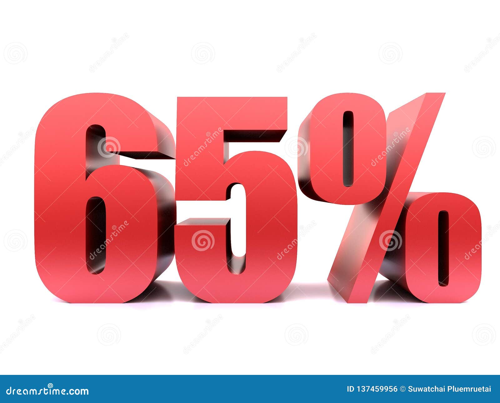 Sixty Five Percent 65 Symbol .3d Stock Illustration - Illustration of ...